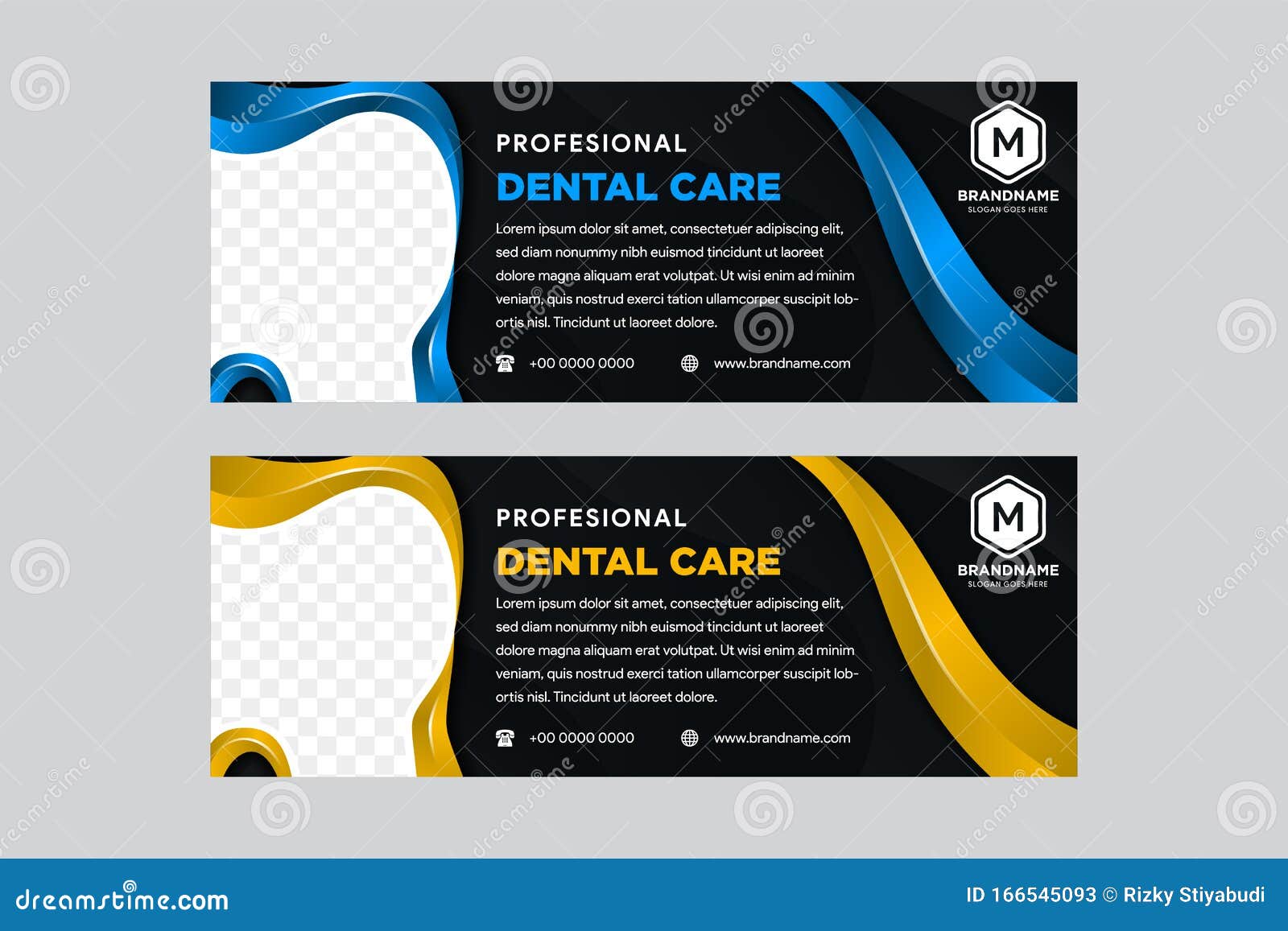 Dental Care Header & Banner Design. Horizontal Banner. Modern Abstract ...