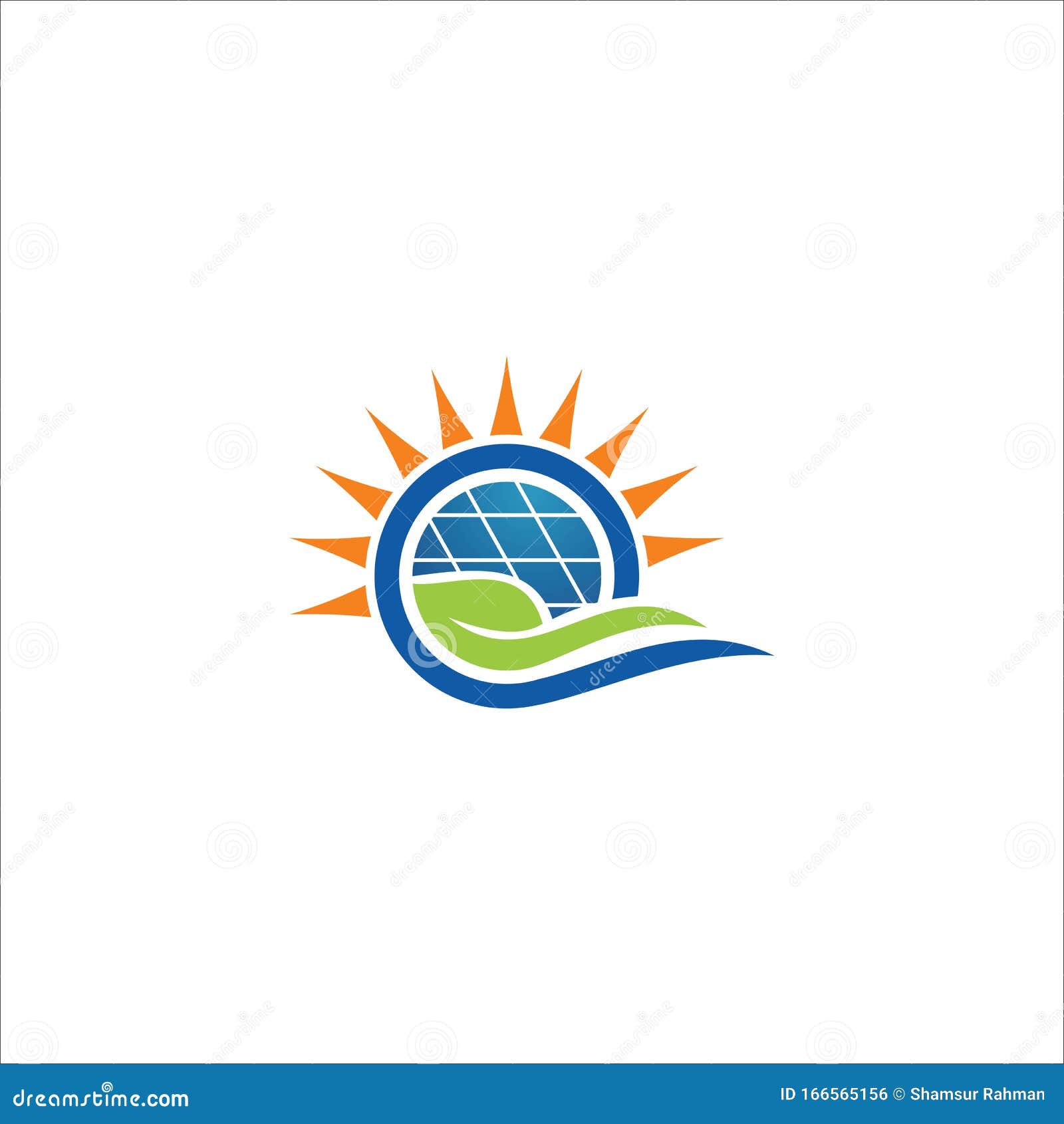 Green Solar Energy Logo Design Template Stock Vector - Illustration of ...
