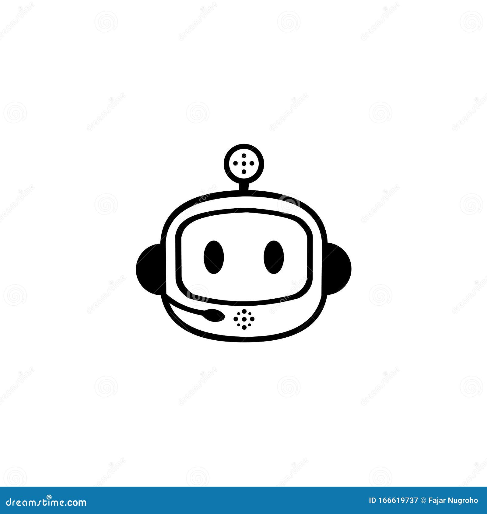 Vector Robot Head with Smile Face for Logo Design Stock Vector ...