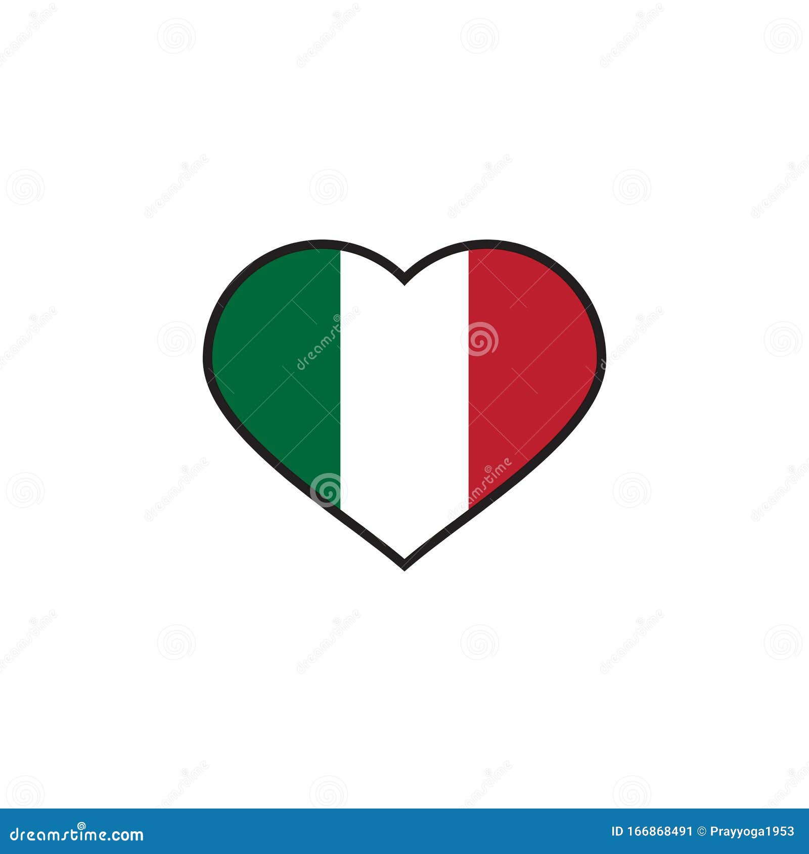 Love Icon with Flag of Italy Country Logo Design for Education Politic ...