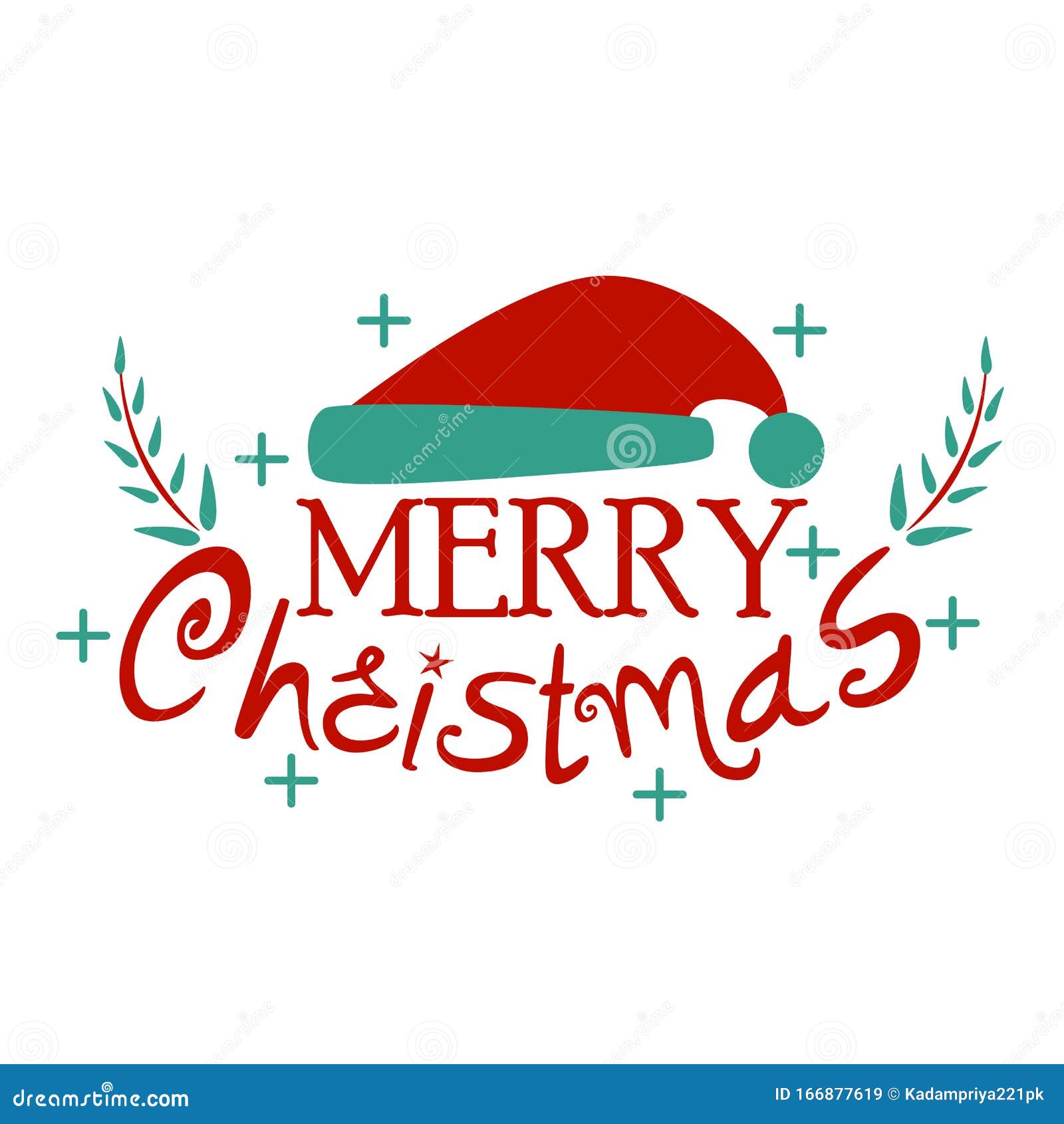 Merry Christmas Colorful Text. Vector Illustration. Cartoon Merry Xmas ...