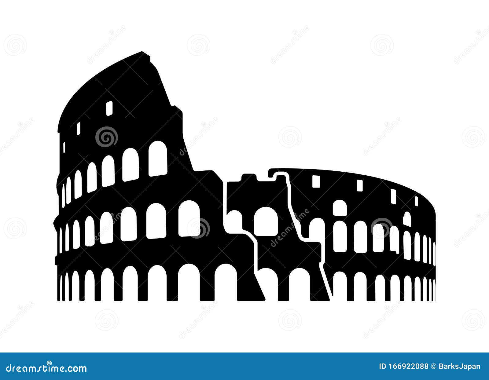 Colosseum In Italy Icon In Outline Style Isolated On White Background ...