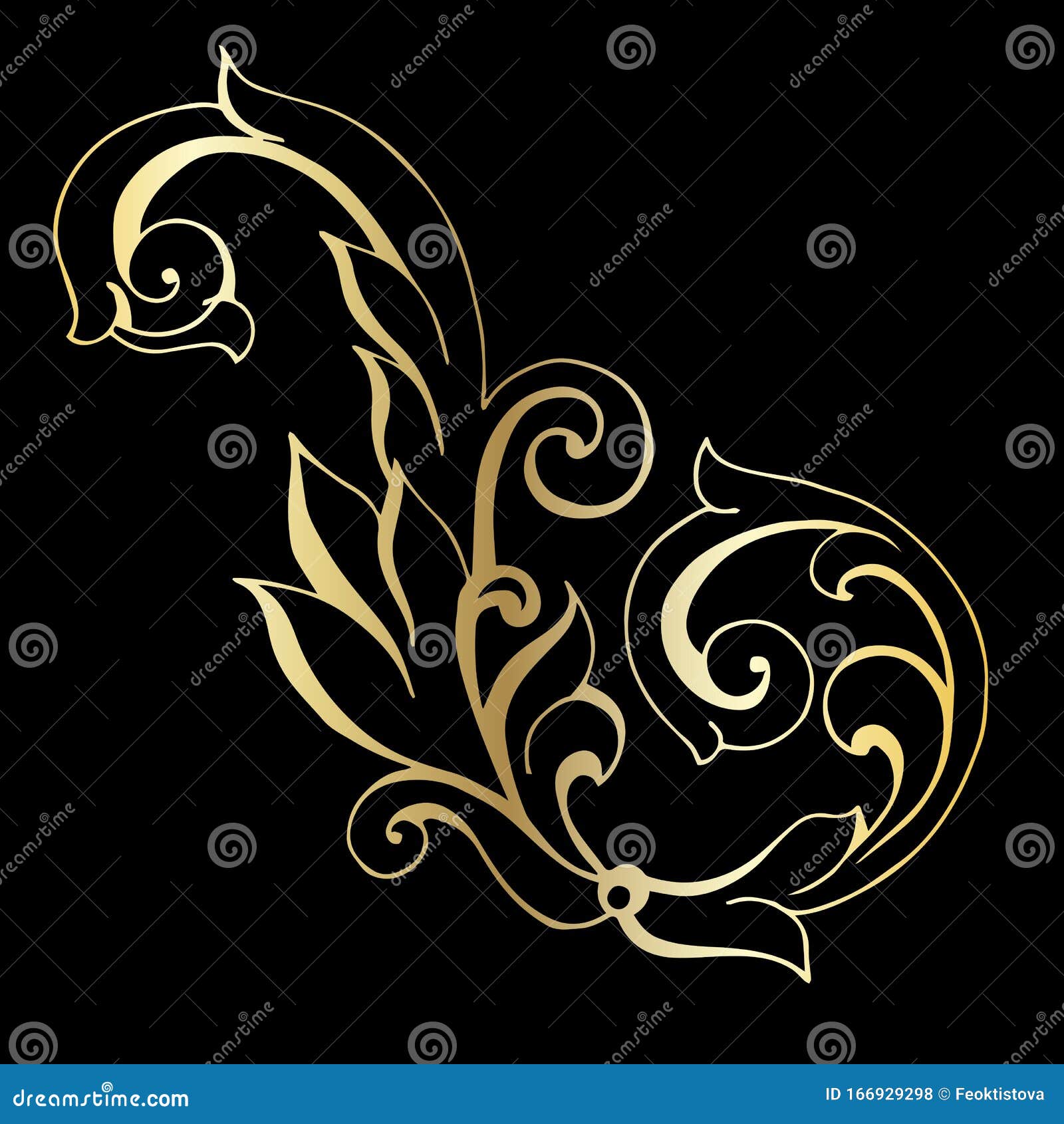 Retro Pattern Antique Style Acanthus Stock Vector - Illustration of ...
