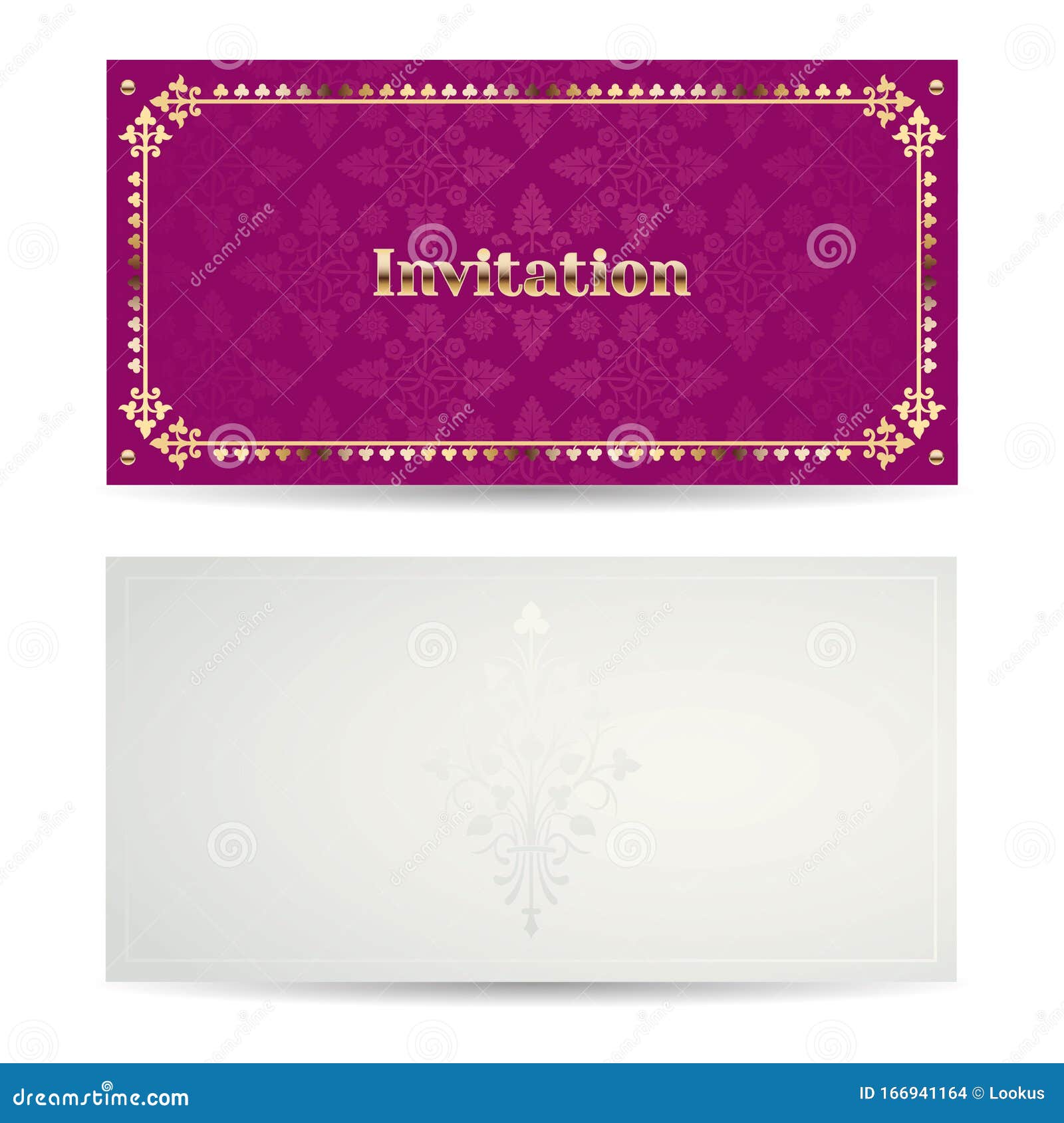 Vector Vintage Luxury Horizontal Invitation Template Stock Vector ...