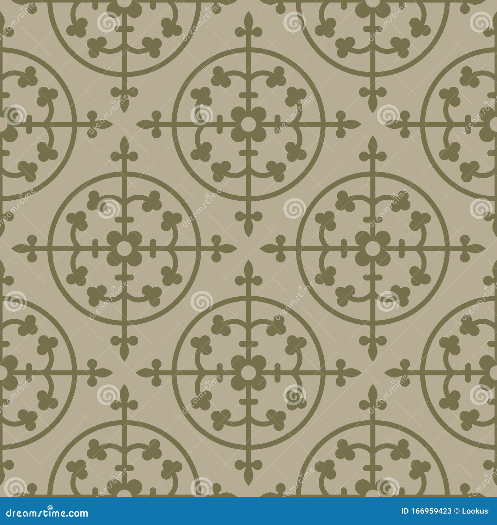 Beige Seamless Background in a Gothic Style. Stock Illustration ...