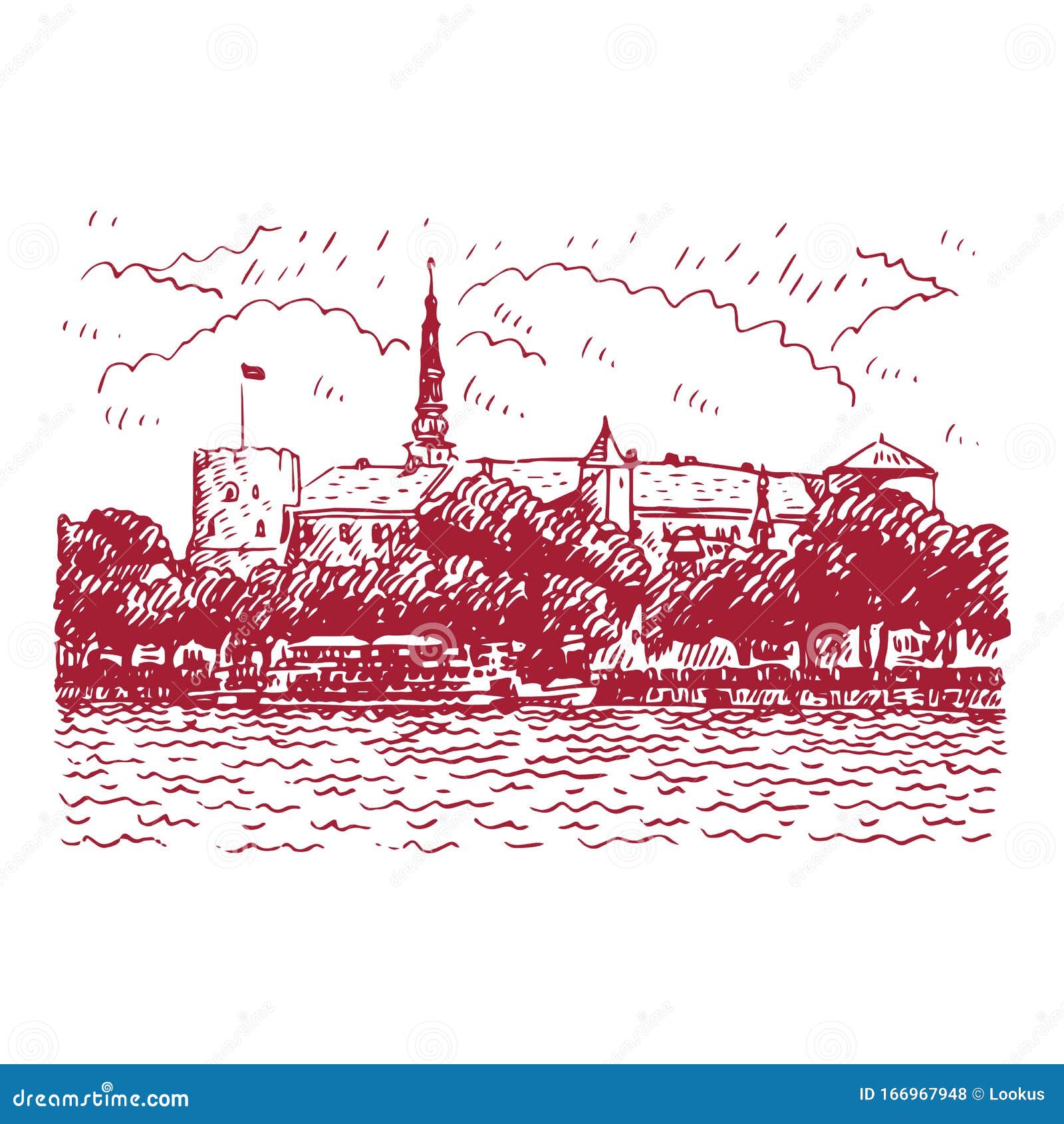 Riga Castle Icon Color Outline Vector | CartoonDealer.com #232479007