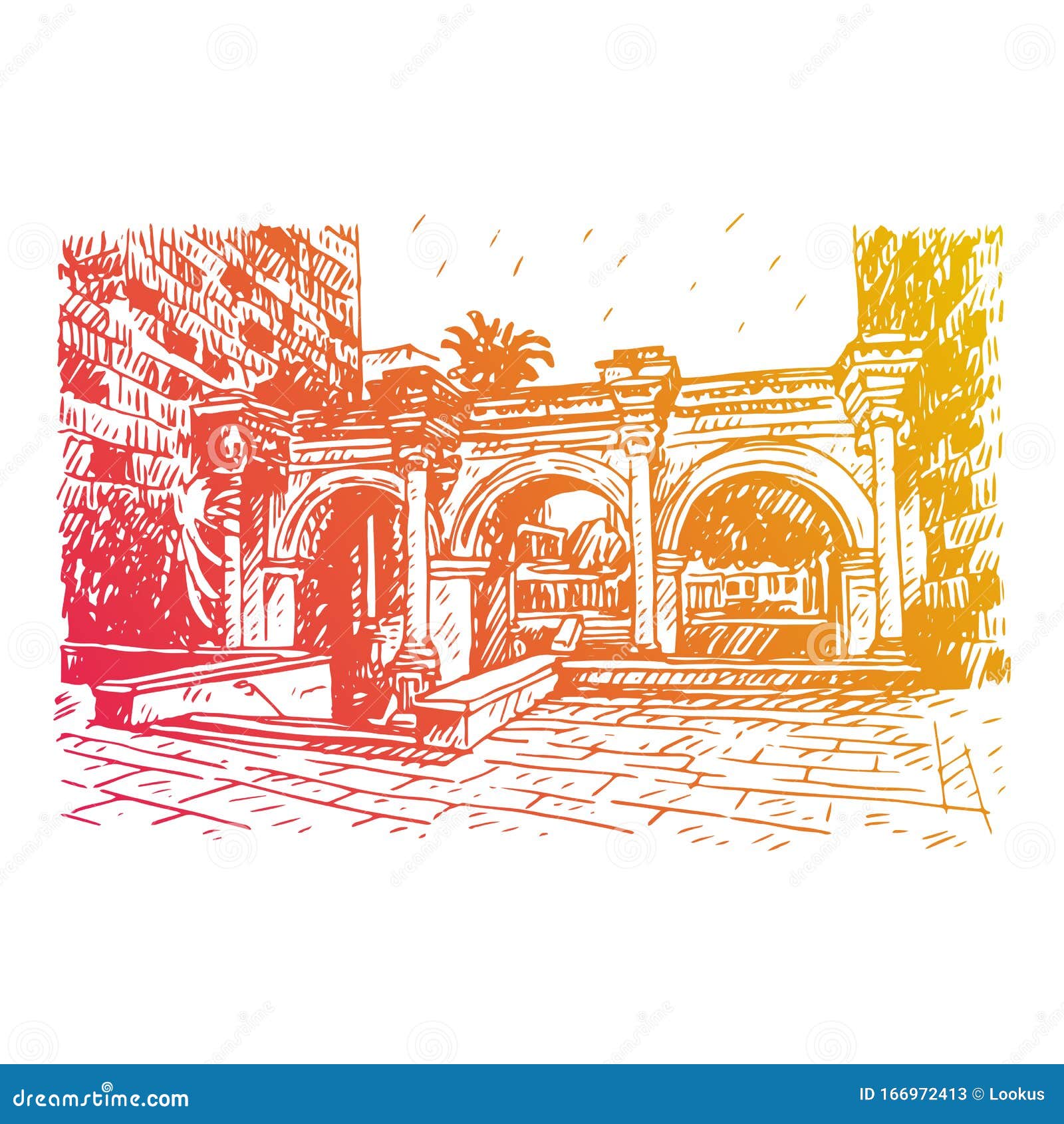 Arch Of Hadrian Or Hadrian`s Gate, Athens, Greece. It Is One Of The ...