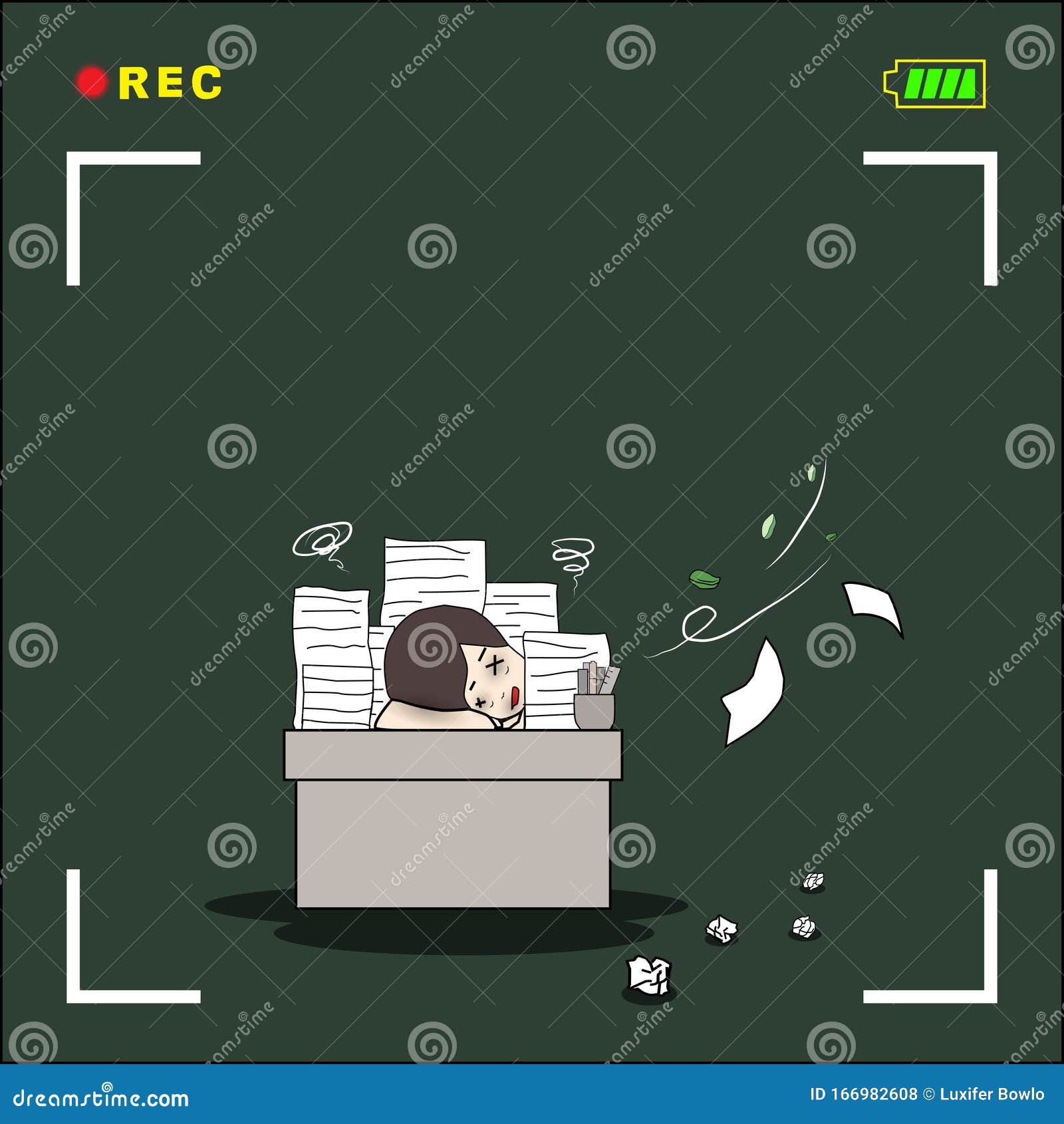 An Accounting Staff is Overworking. Stock Vector - Illustration of ...