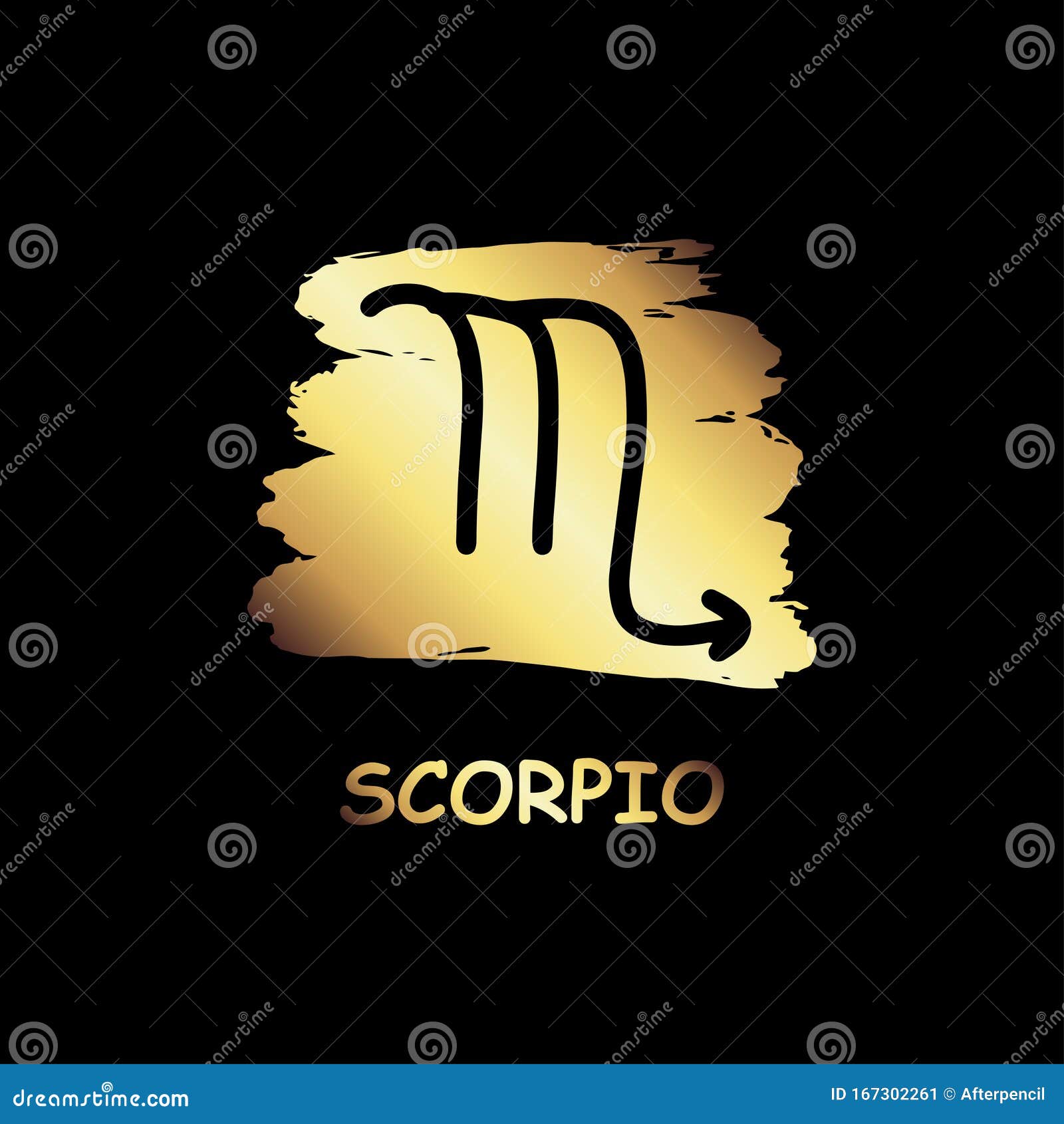 Scorpio Zodiac Gold Icon , Zodiac Sign Stock Illustration ...