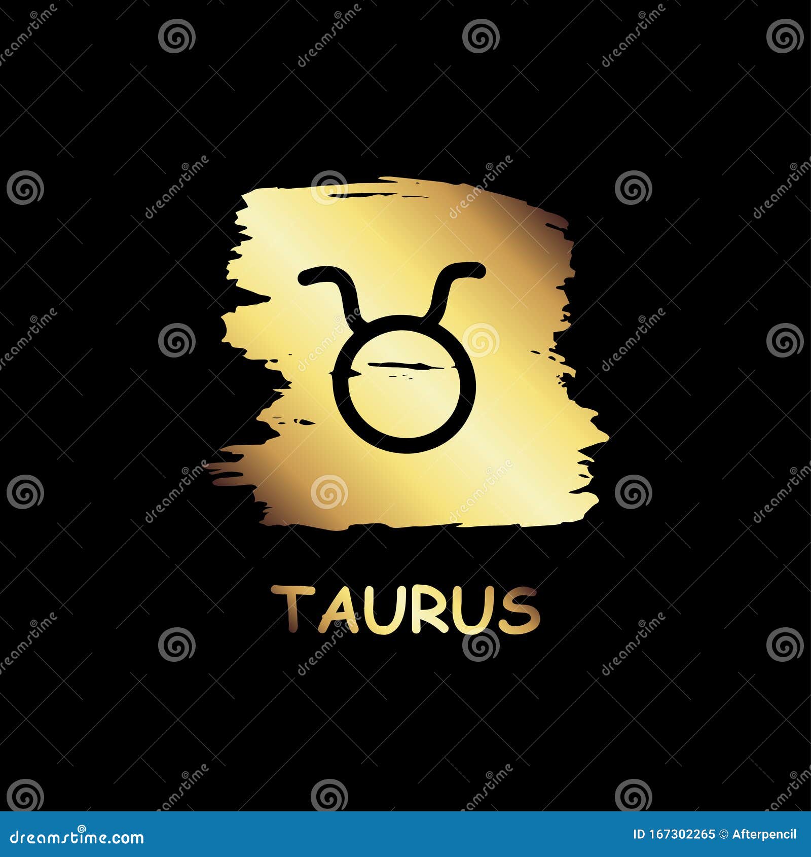 Taurus Zodiac Gold Icon , Zodiac Sign Stock Illustration - Illustration ...
