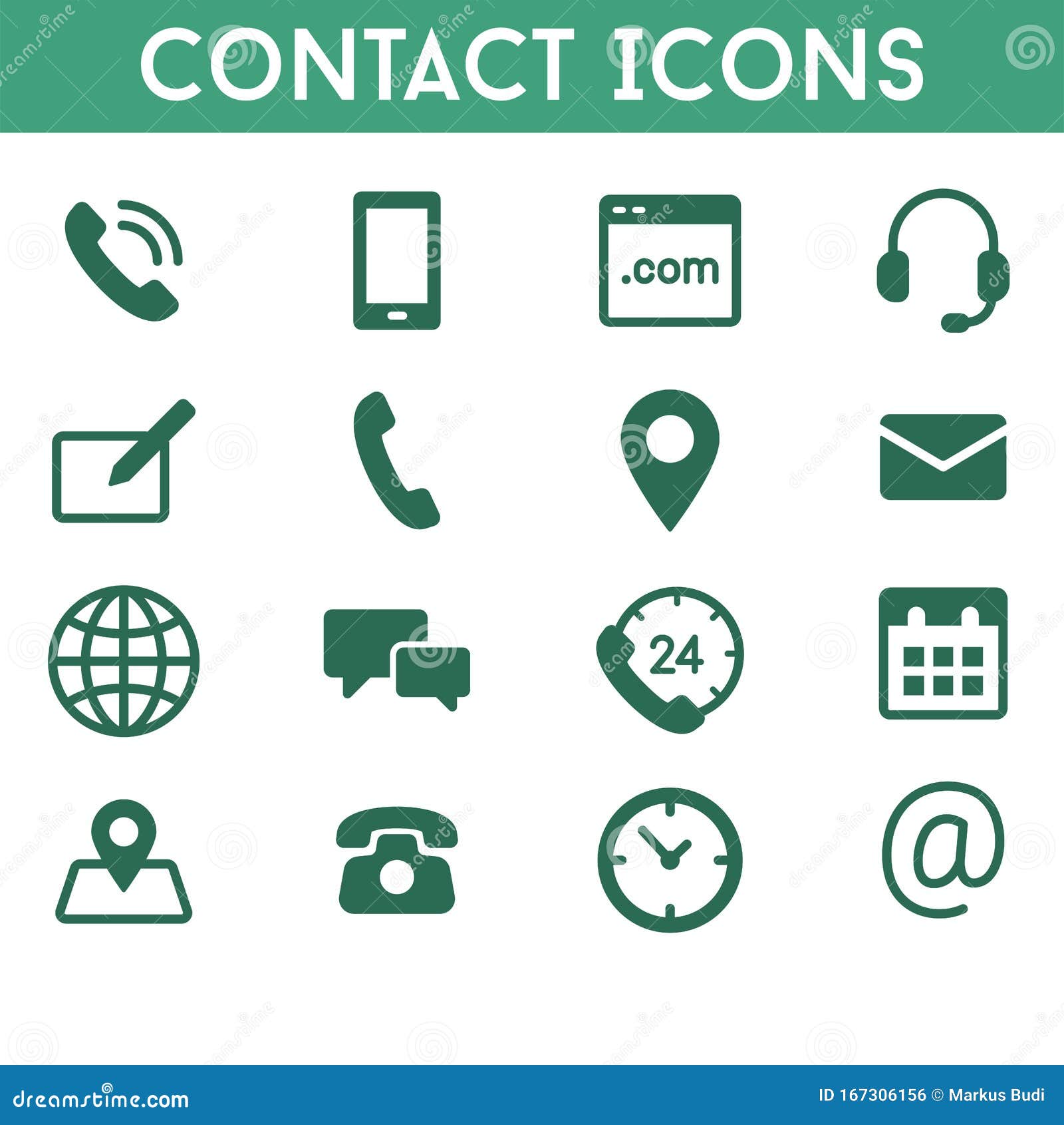 Contact Us Vector Line Icons Illustration Stock Vector - Illustration ...
