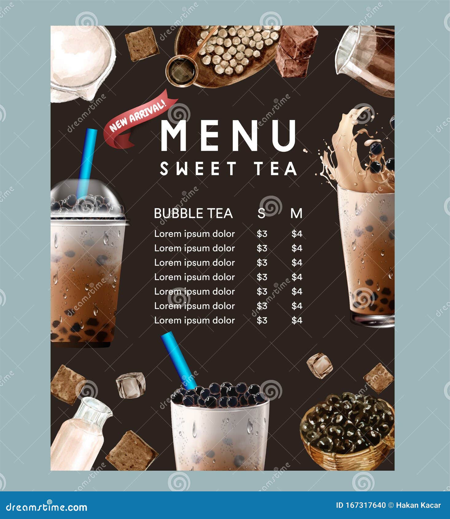 Bubble Milk Tea Ads with Delicious Tapioca and Pearl Pouring into . 3d ...
