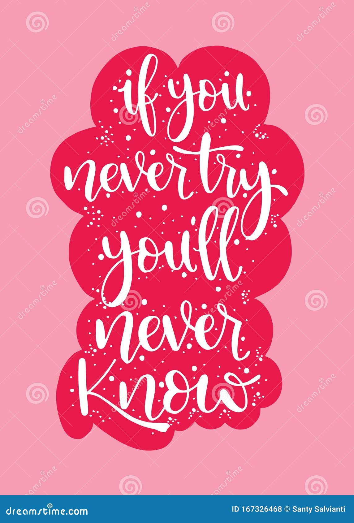 If You Never Try You Will Never Know. Inspirational Hand Lettering ...