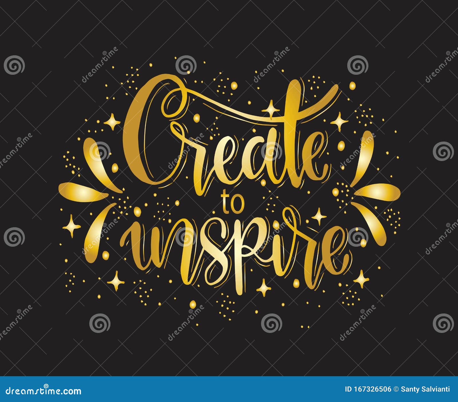 Create To Inspire Calligraphic Lettering, Hand Written Lettering Stock ...