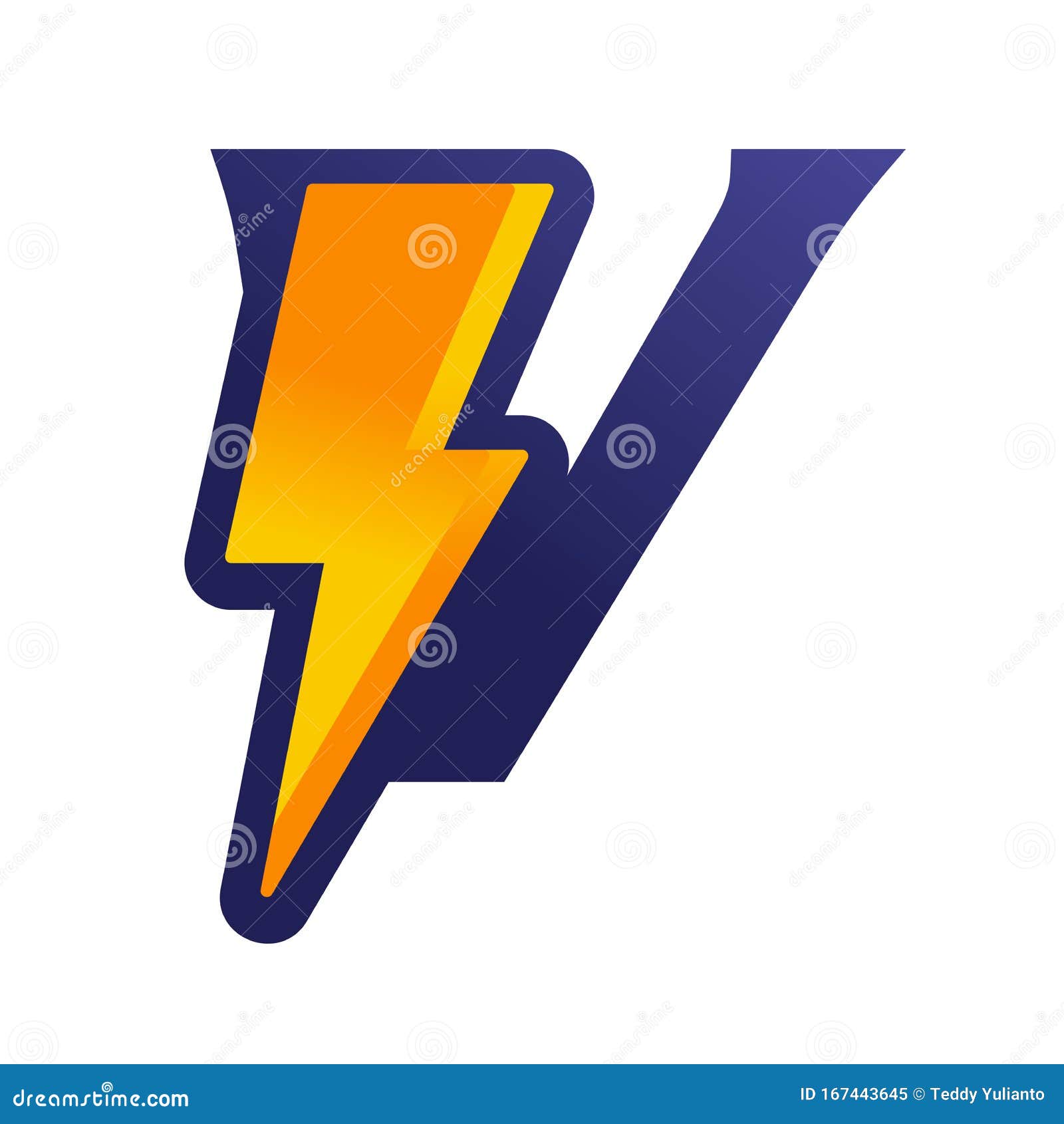 Strong Logo Design Initial V Flash Stock Vector - Illustration of ...