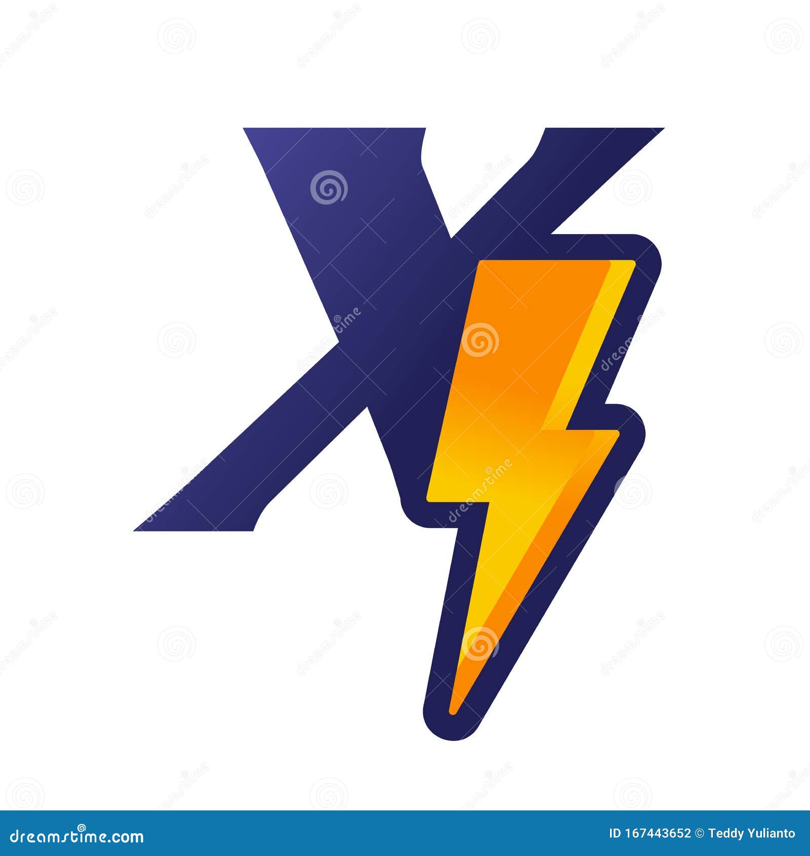 Strong Logo Design Initial X Flash Stock Vector - Illustration of ...