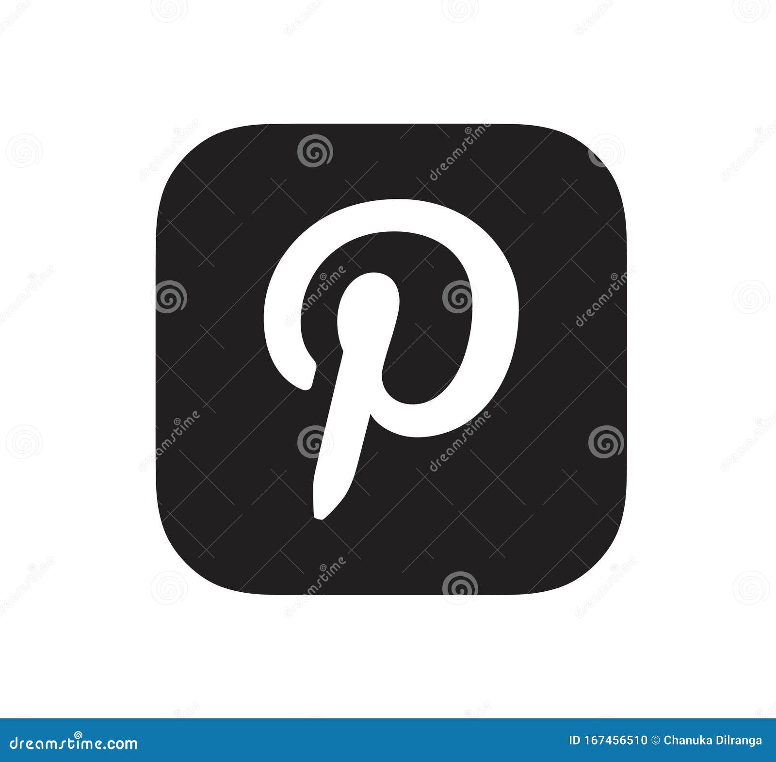 Pinterest Logo Icon on White Back Ground. Editorial Image ...