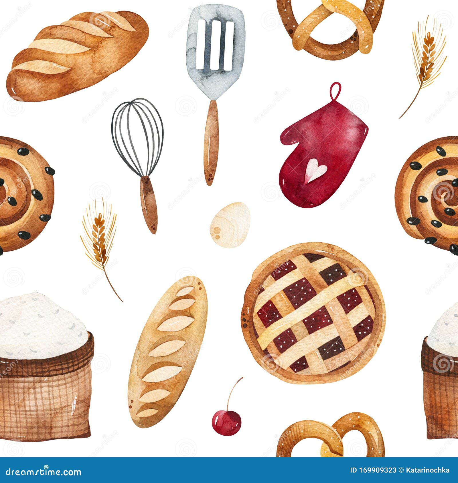 Bakery Texture with Bread,cake,pie,wheat,cooking Tools,glove Stock ...