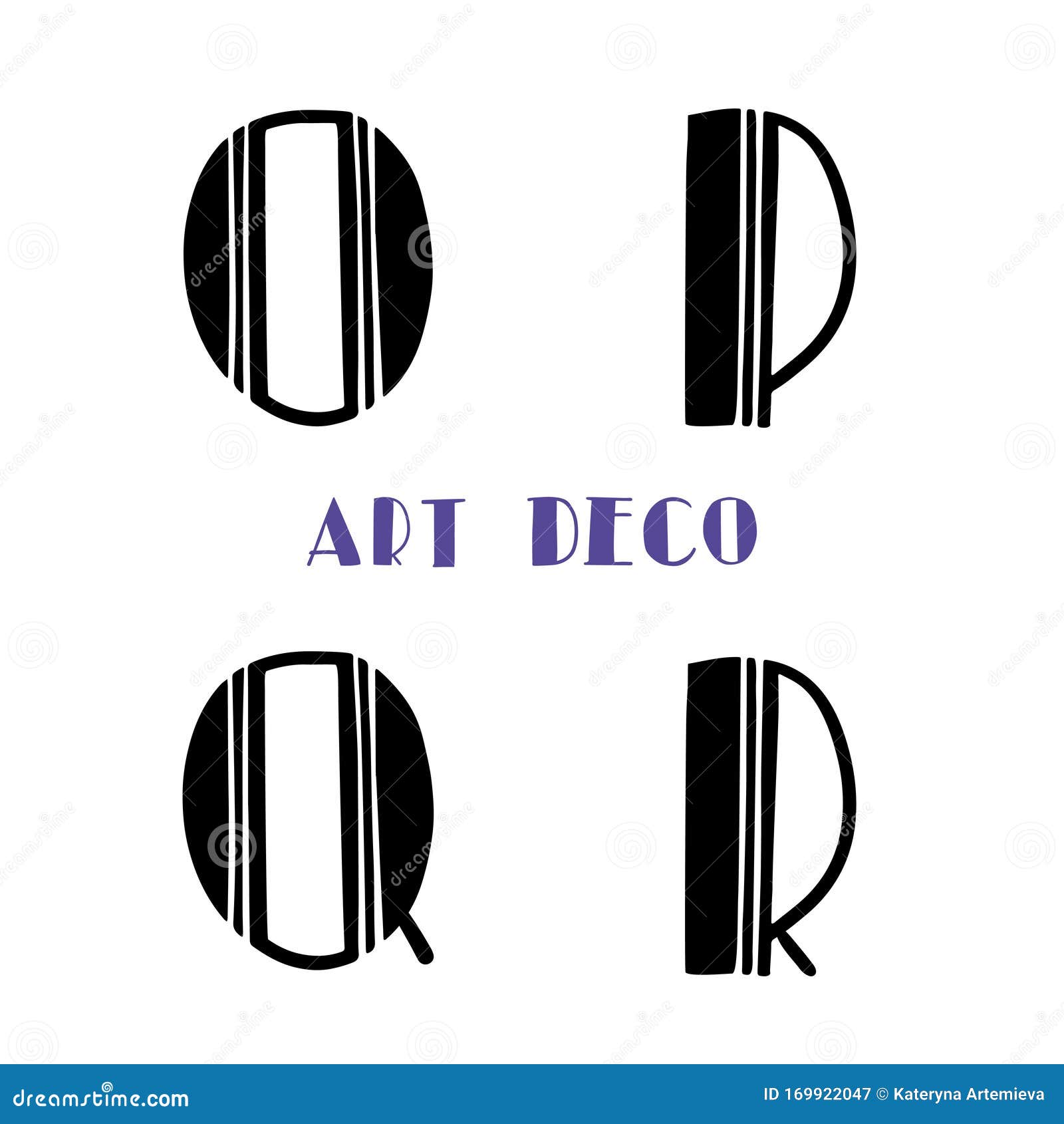Art Deco Retro Letters, Alphabet. Hand Drawn Vector Creative Alphabet ...