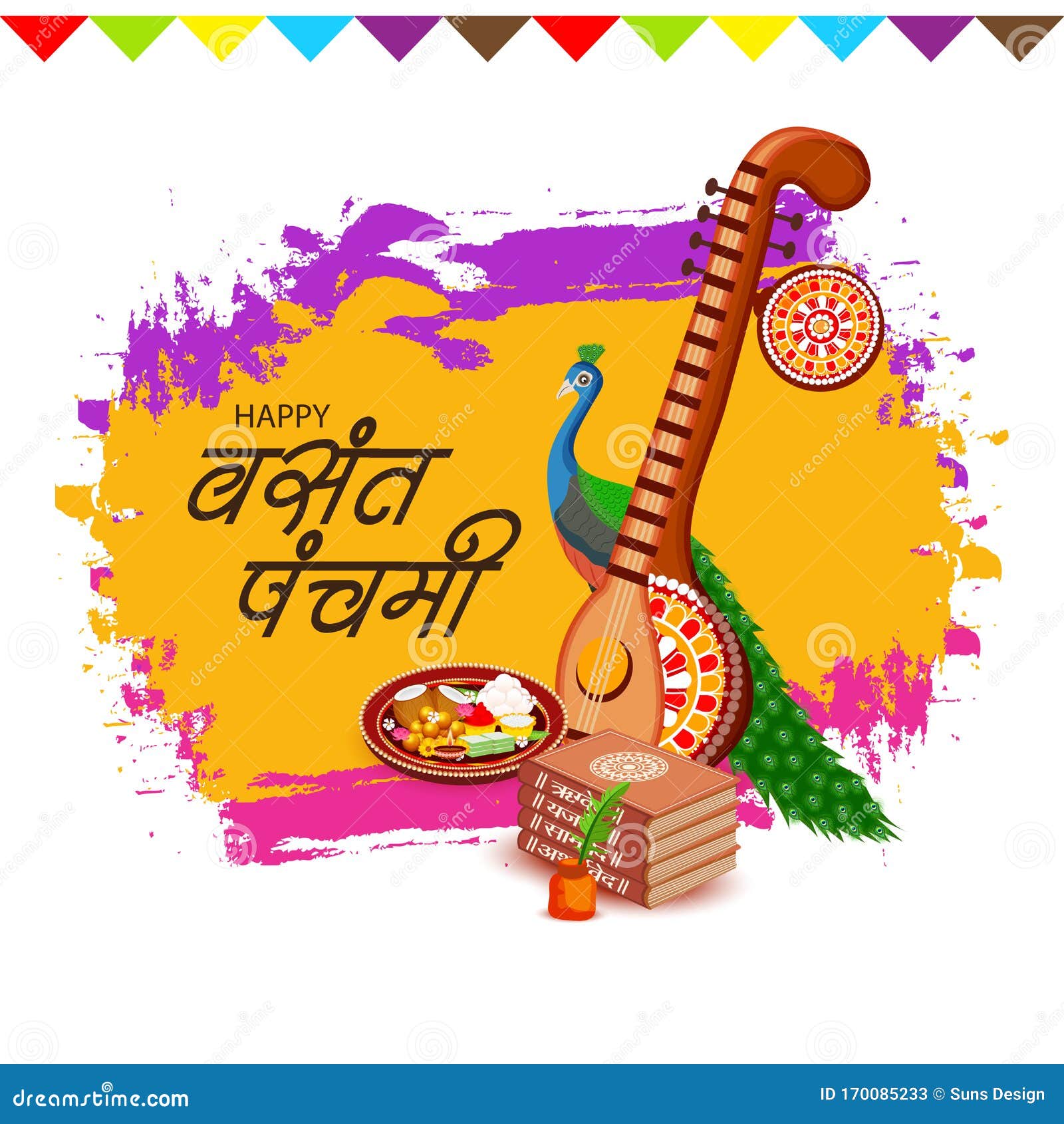 Happy Vasant Panchami. stock illustration. Illustration of decoration ...