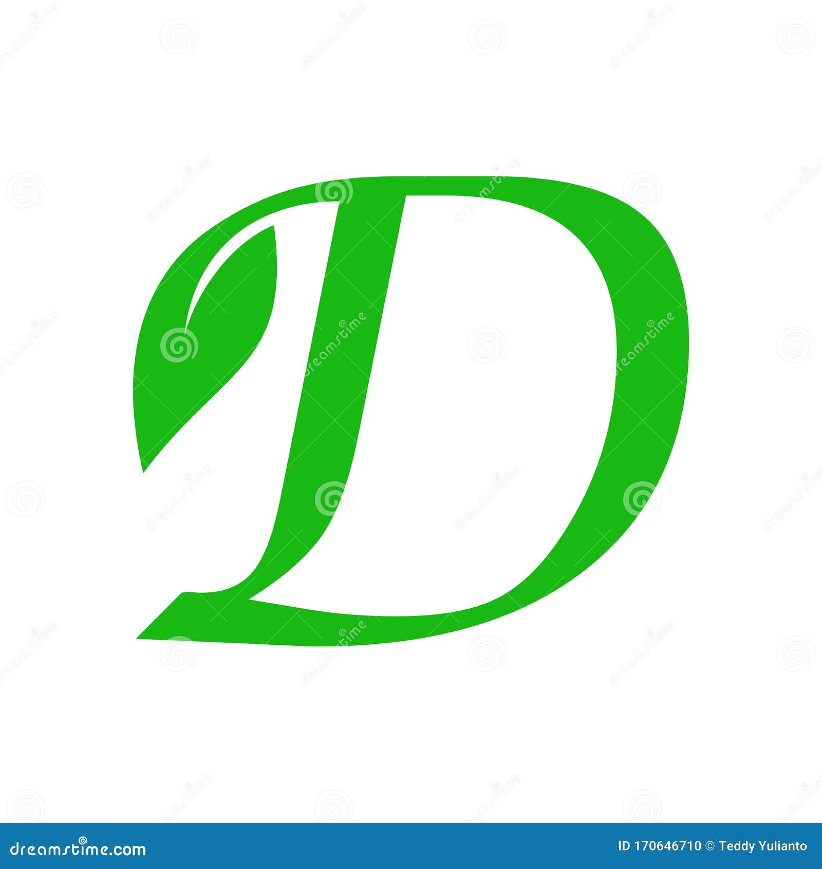 Charming Initial Letter D Leaf Stock Vector - Illustration of initial ...