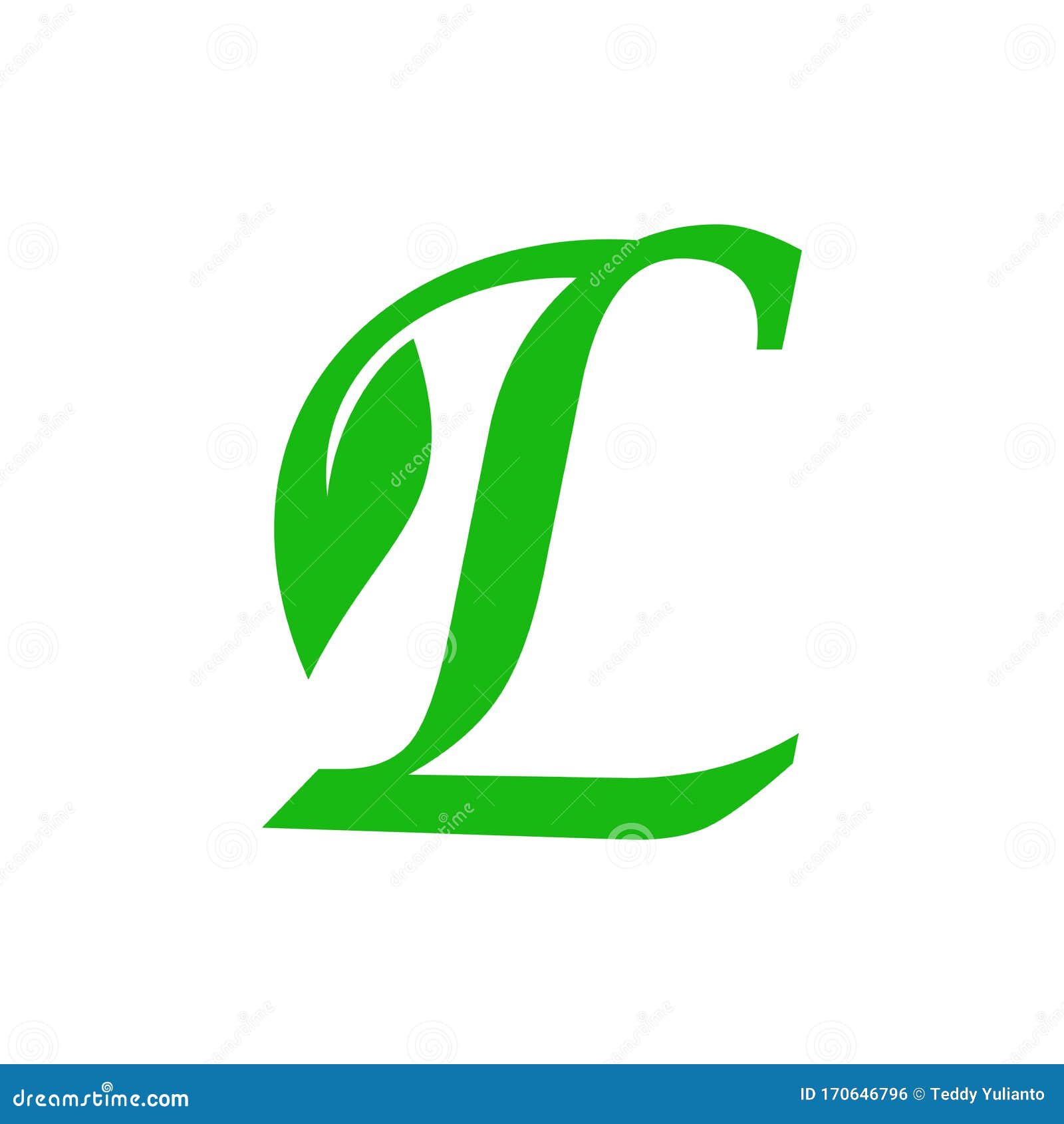Charming Initial Letter L Leaf Stock Vector - Illustration of floral ...