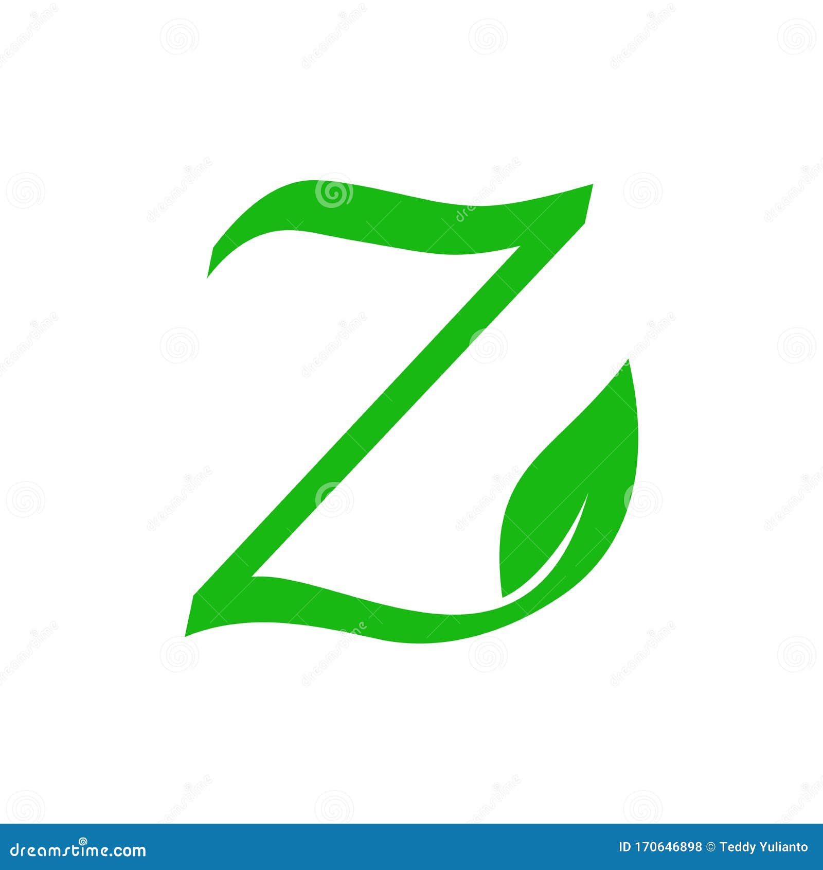 Charming Initial Letter Z Leaf Stock Vector - Illustration of icon ...