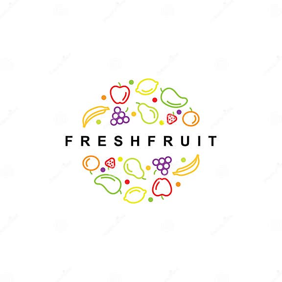 Fresh Fruit Logo Design Vector Template.Healthy Organic Food Symbol ...