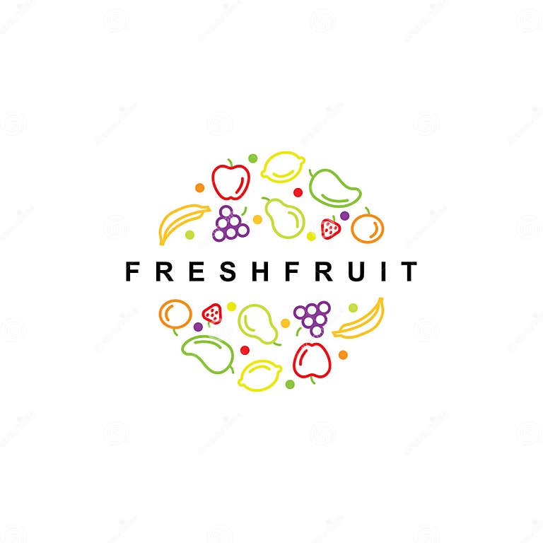 Fresh Fruit Logo Design Vector Template.Healthy Organic Food Symbol ...