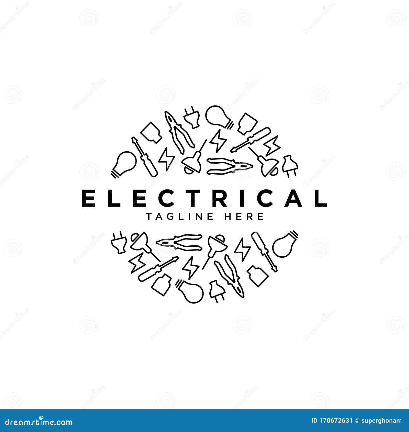 Electrical Icon Set Logo Design Vector Template . Stock Vector ...