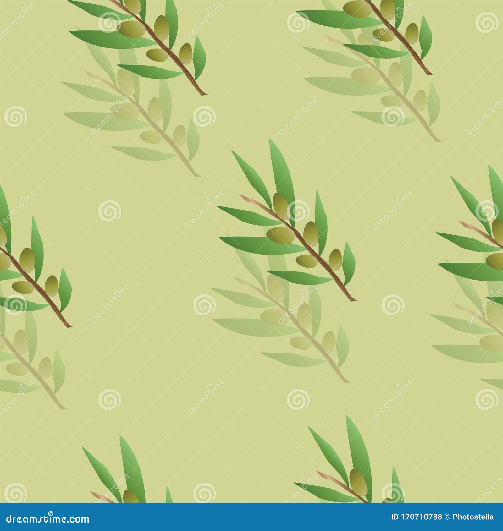 Seamless Pattern with Olive Trees Vector Stock Vector - Illustration of ...