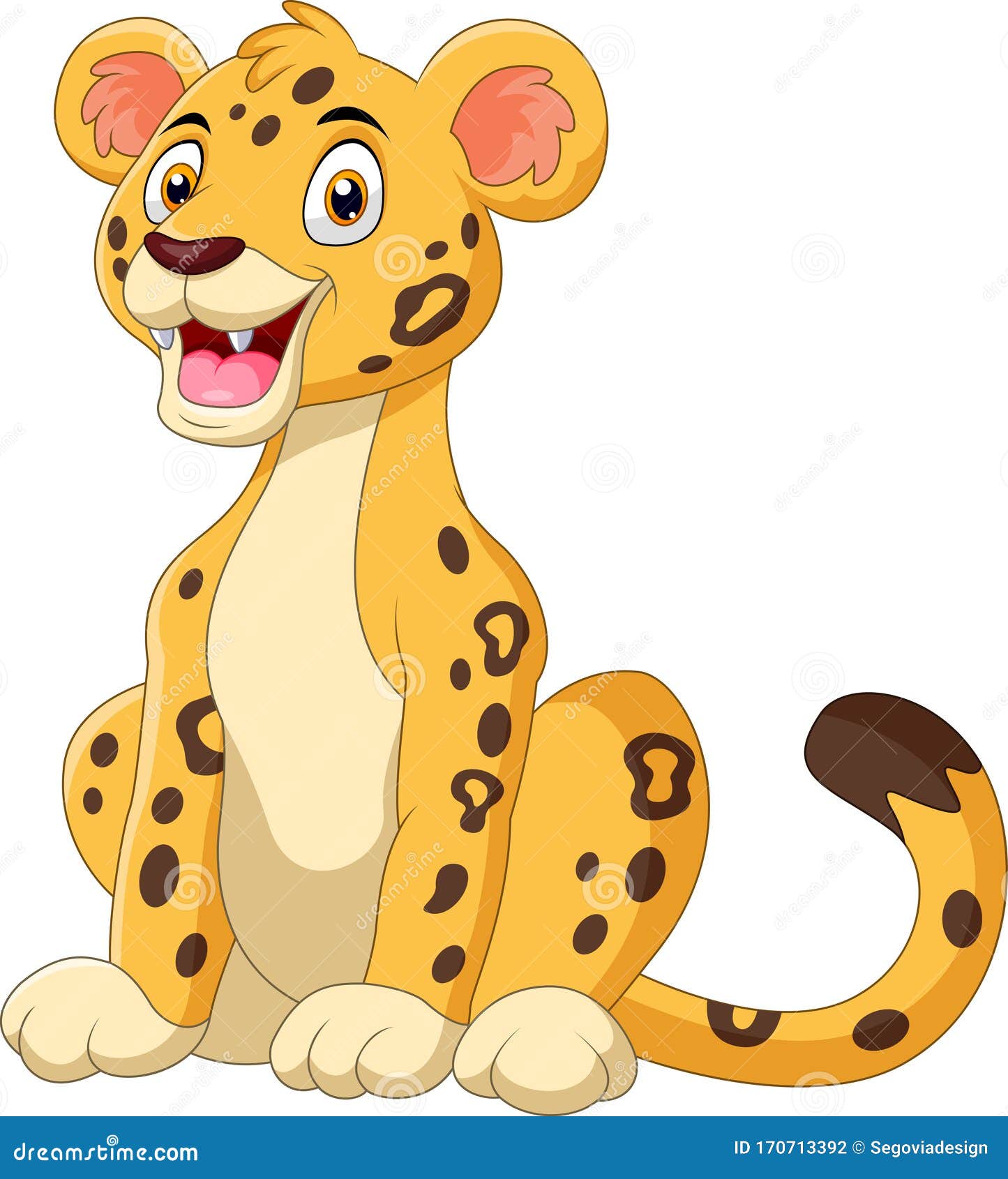 A Cute Cartoon Cheetah Sitting Stock Vector - Illustration of baby ...