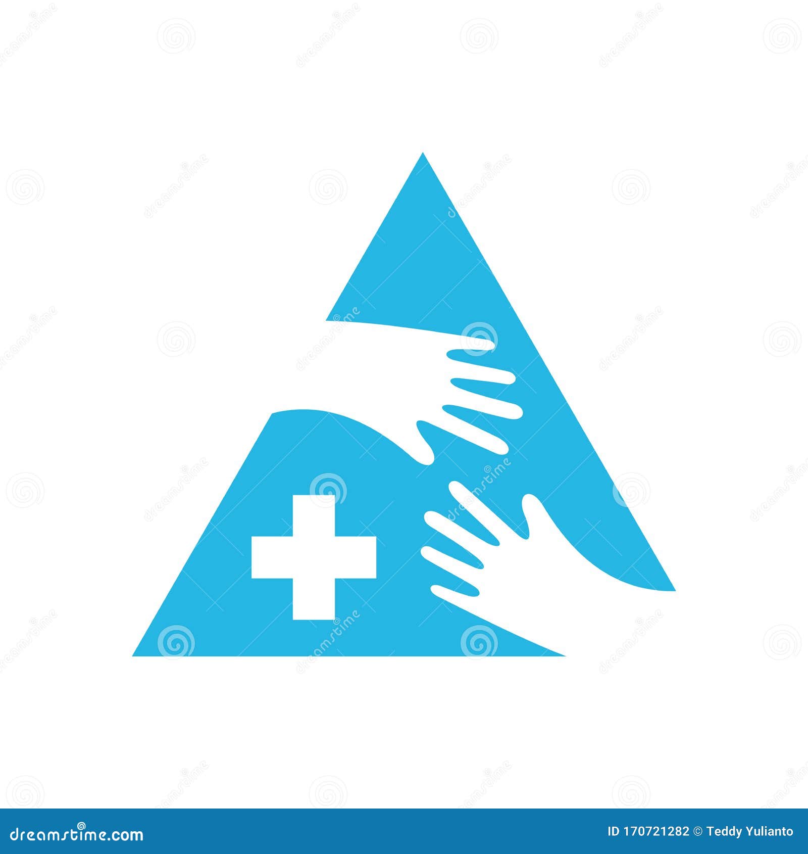 Blue Triangle Cross Hug Logo Stock Vector - Illustration of clinical ...