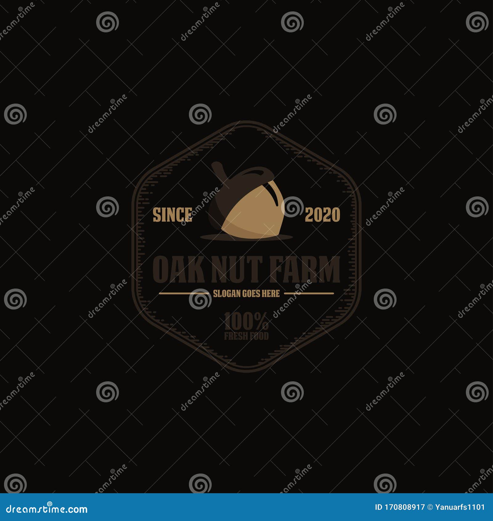 Hand Drawn Vintage Oak Nut Logo Vector Stock Vector - Illustration of ...