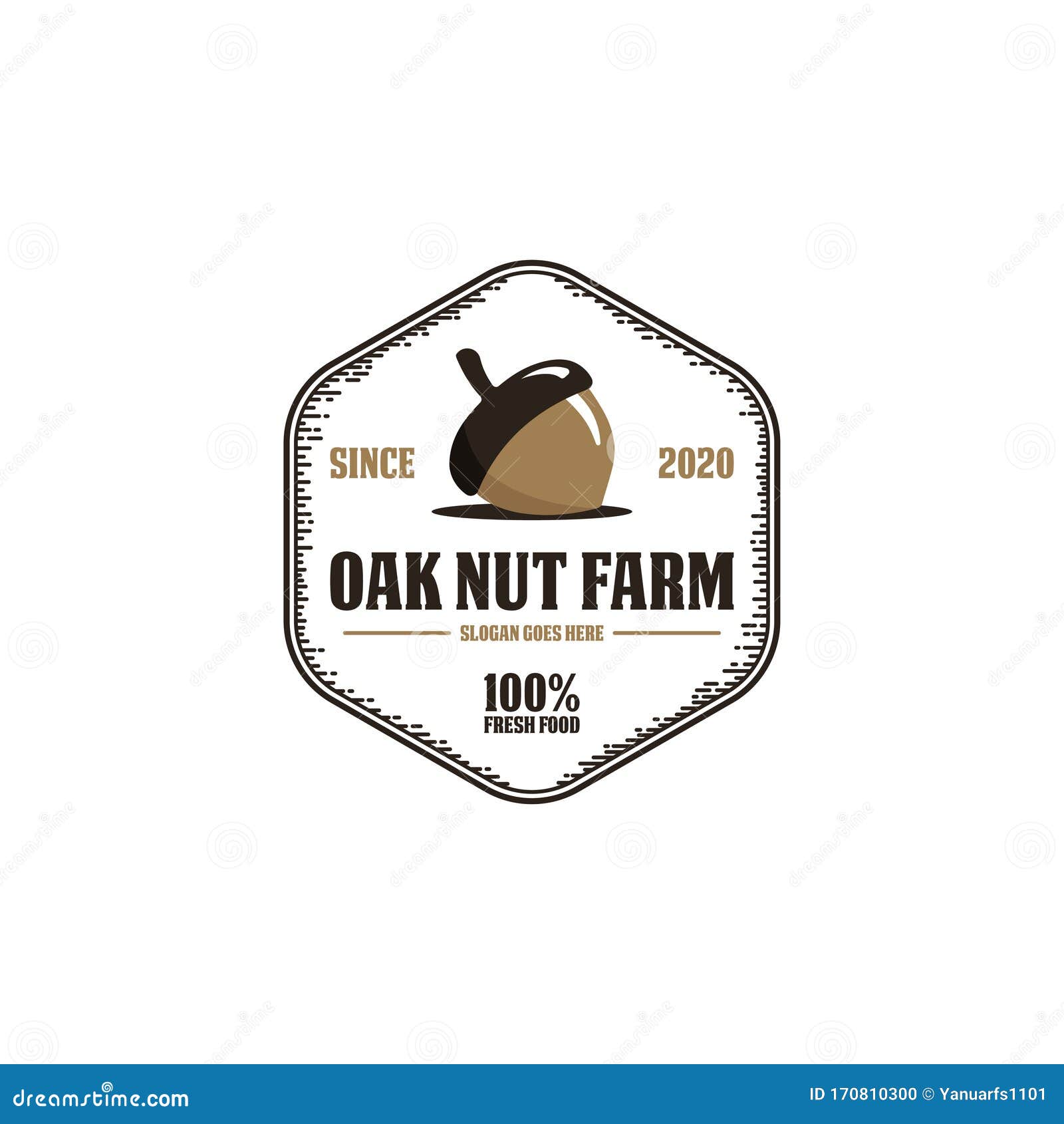 Hand Drawn Vintage Oak Nut Logo Vector Stock Illustration ...