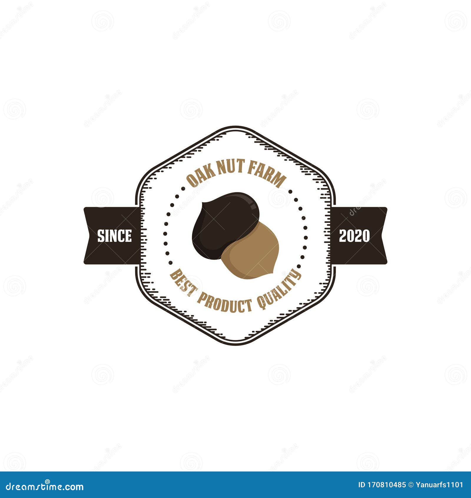 Hand Drawn Vintage Oak Nut Logo Vector Stock Illustration ...