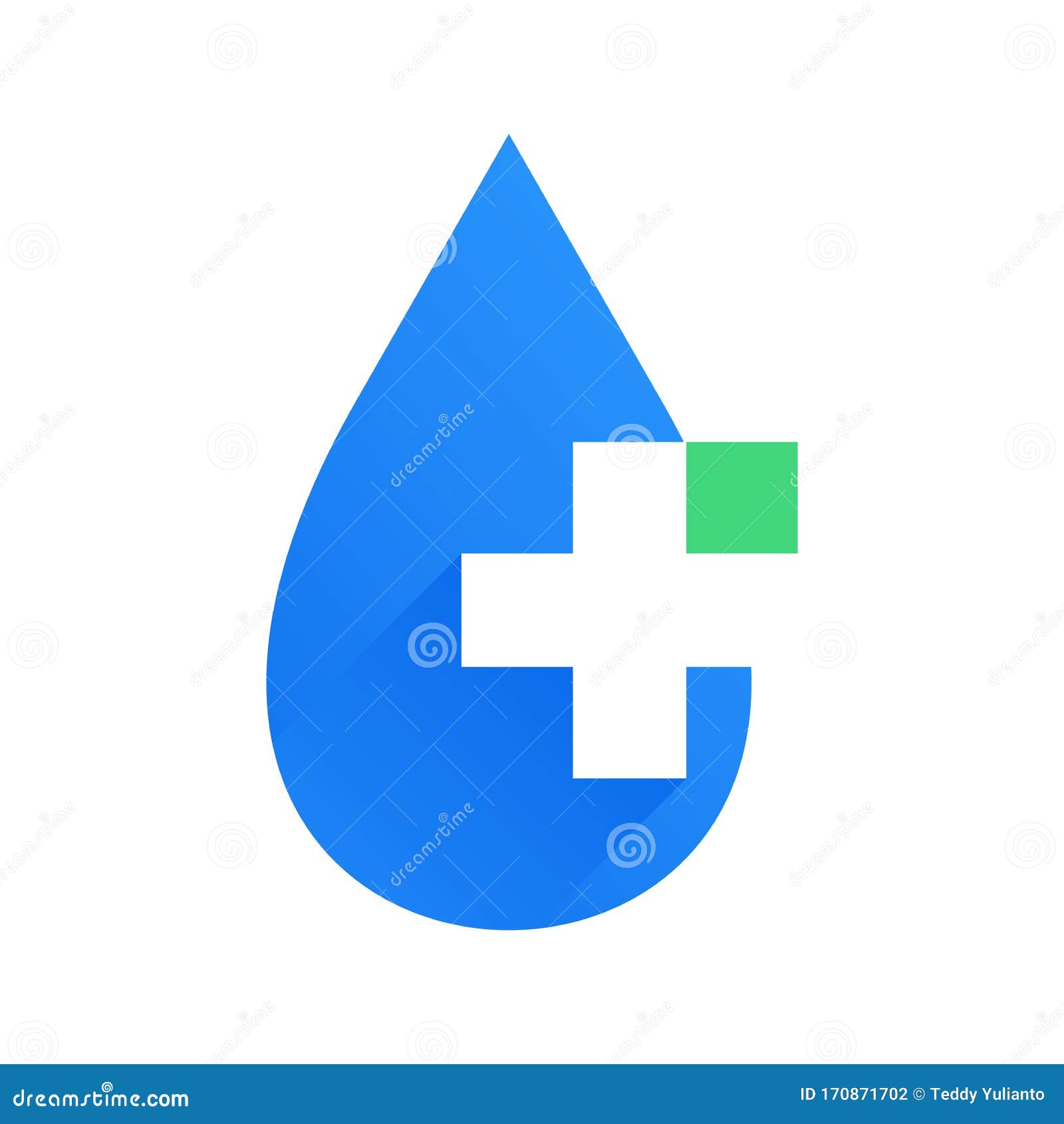 Blue drop water cross logo stock vector. Illustration of geometric ...