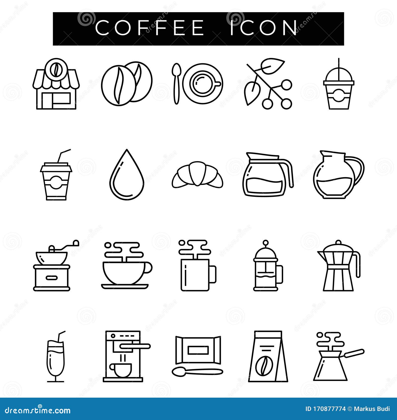 Coffee Related Objects Collection Vector Illustration | CartoonDealer ...
