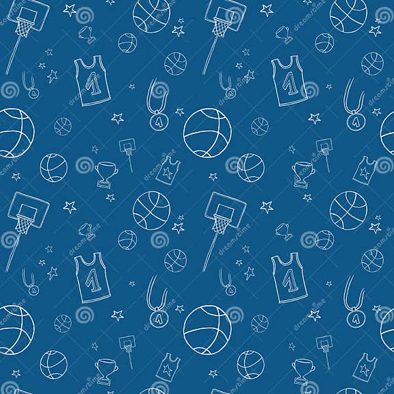 Repeating Basketball Pattern. Vector Seamless Pattern Stock ...