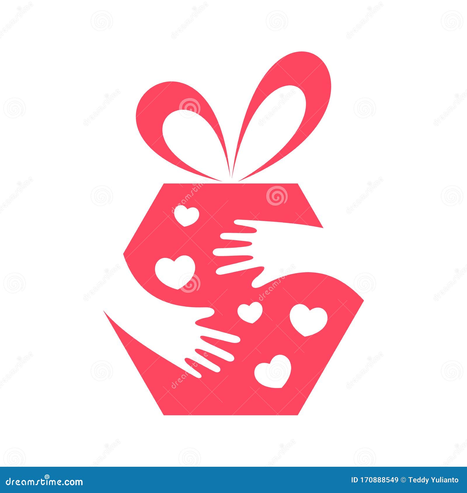 Love Hug Gift or Present Logo Stock Vector - Illustration of christmas ...