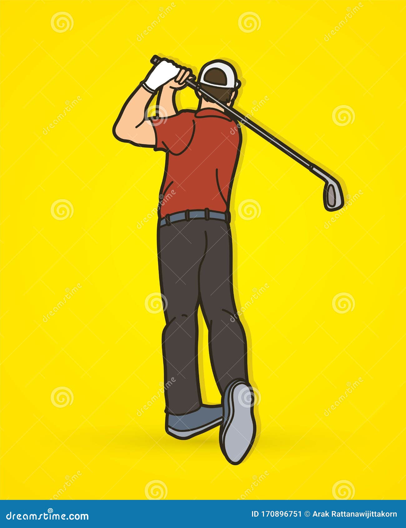 Golf Player Action Cartoon Sport Graphic Stock Vector - Illustration of ...