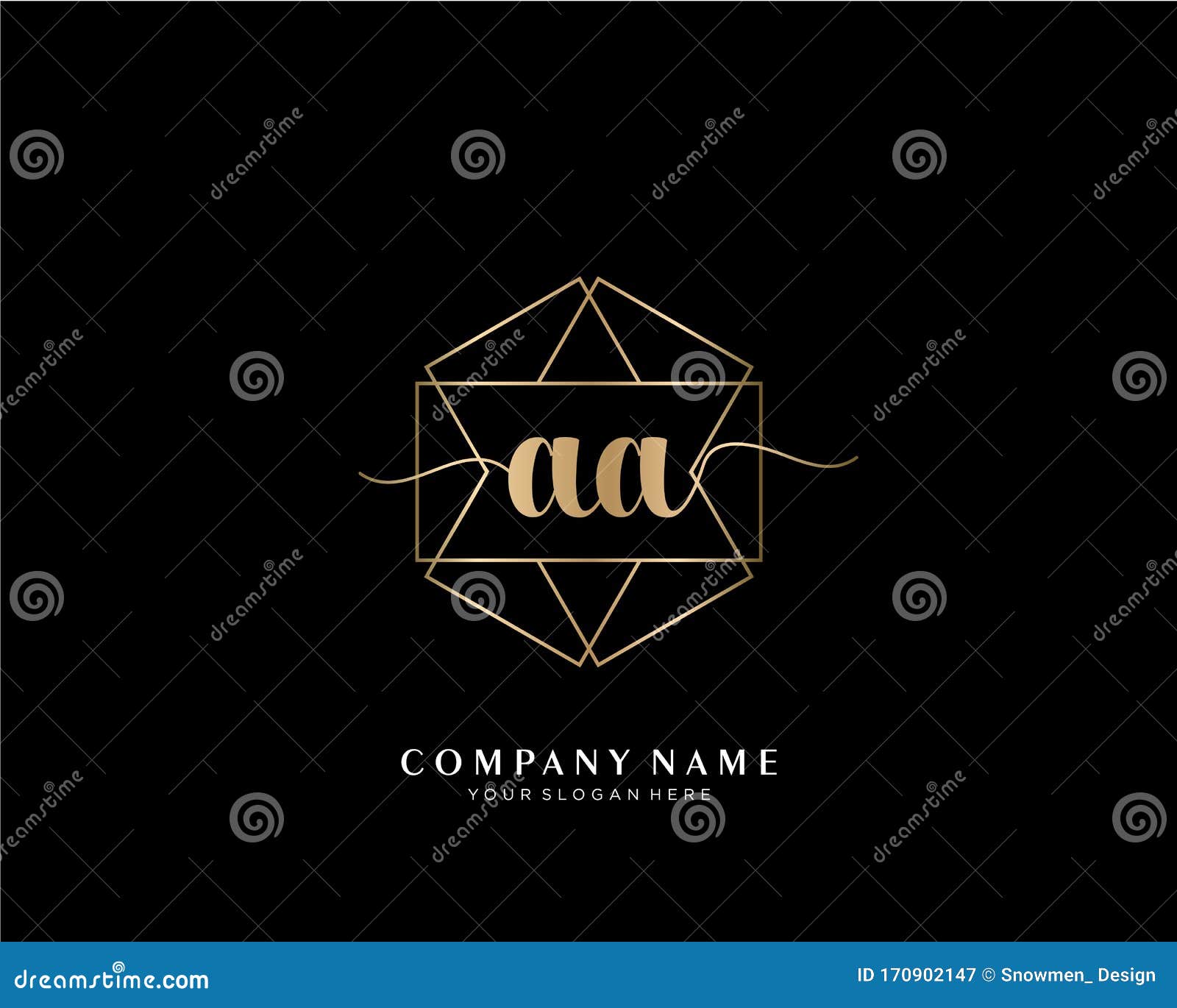 AA Initial Handwriting Logo Geometric Template Vector Stock Vector ...