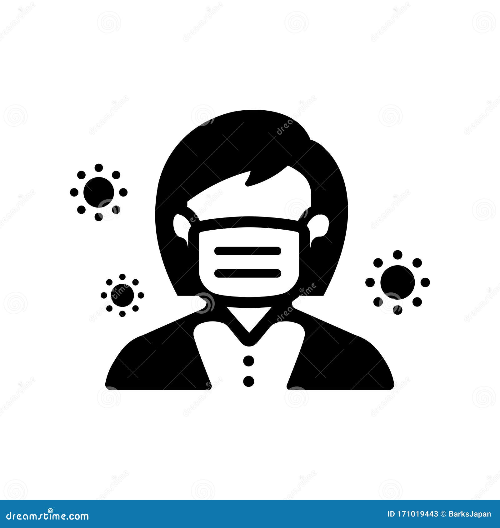 Faceless Woman Upper Body Wearing a Mask Vector Illustration Icon Stock ...