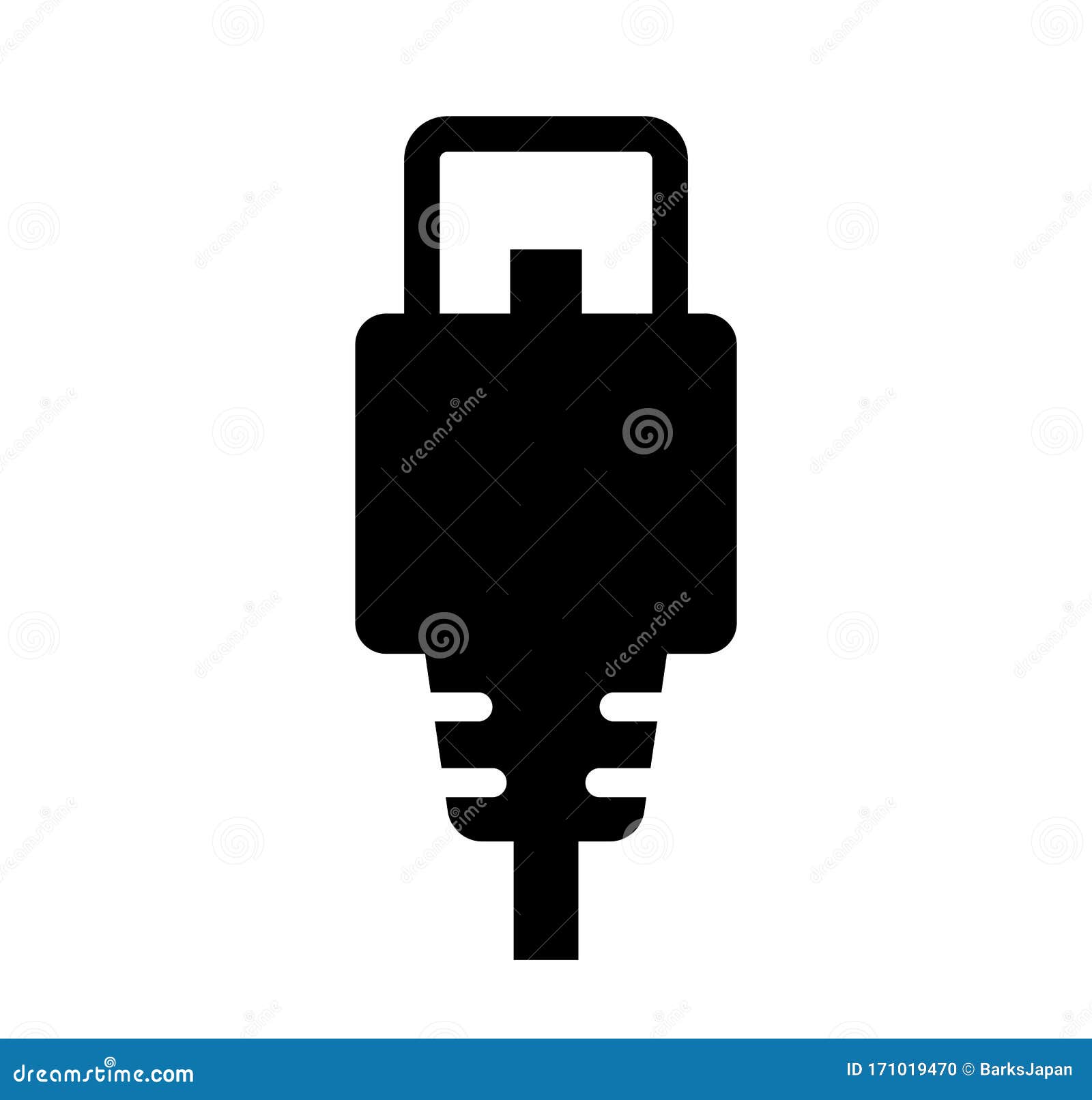 Lan Cable and Connector Plug Icon Illustration Stock Vector ...