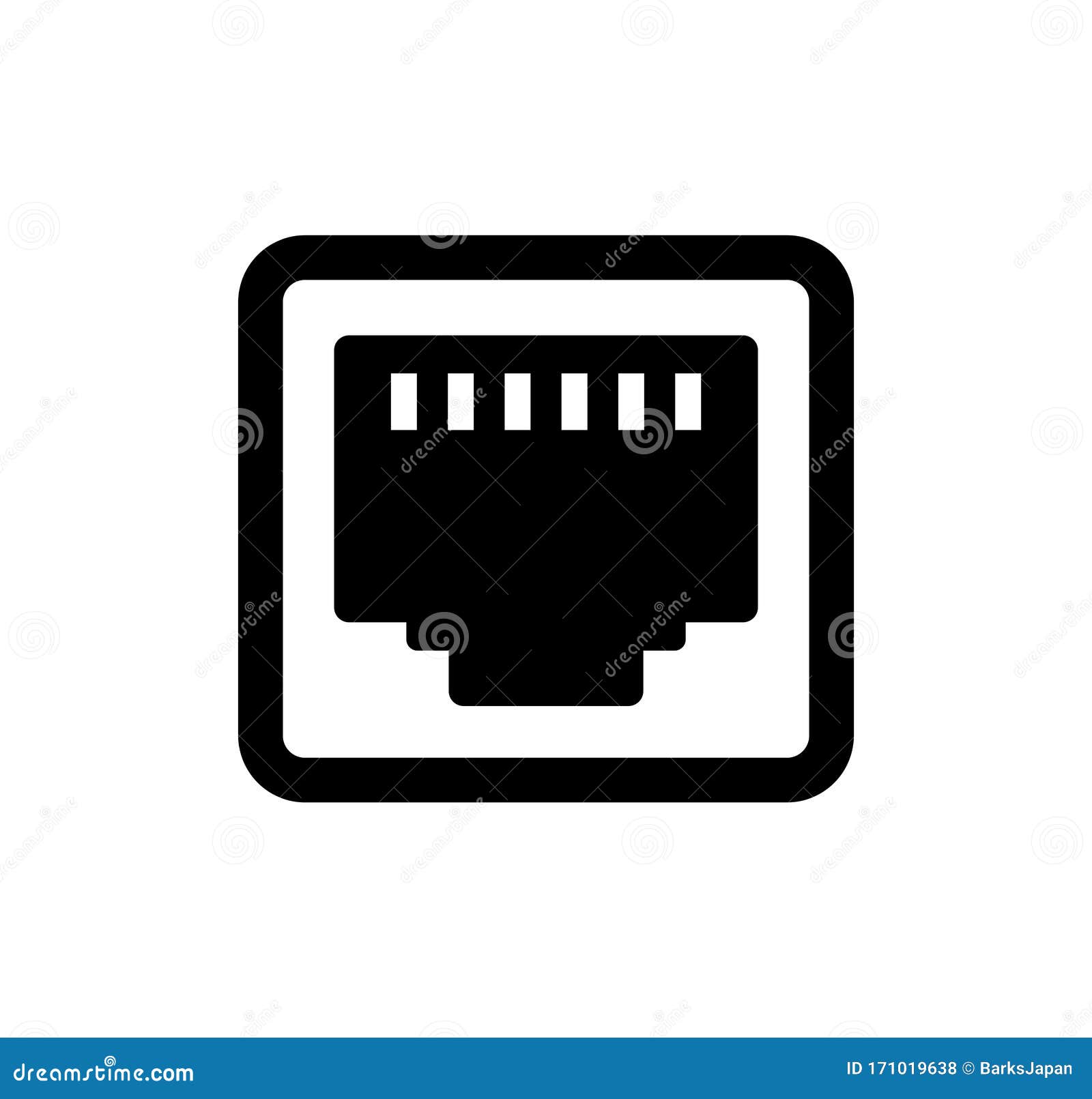 Lan Cable and Connector Plug Icon Illustration Stock Vector ...