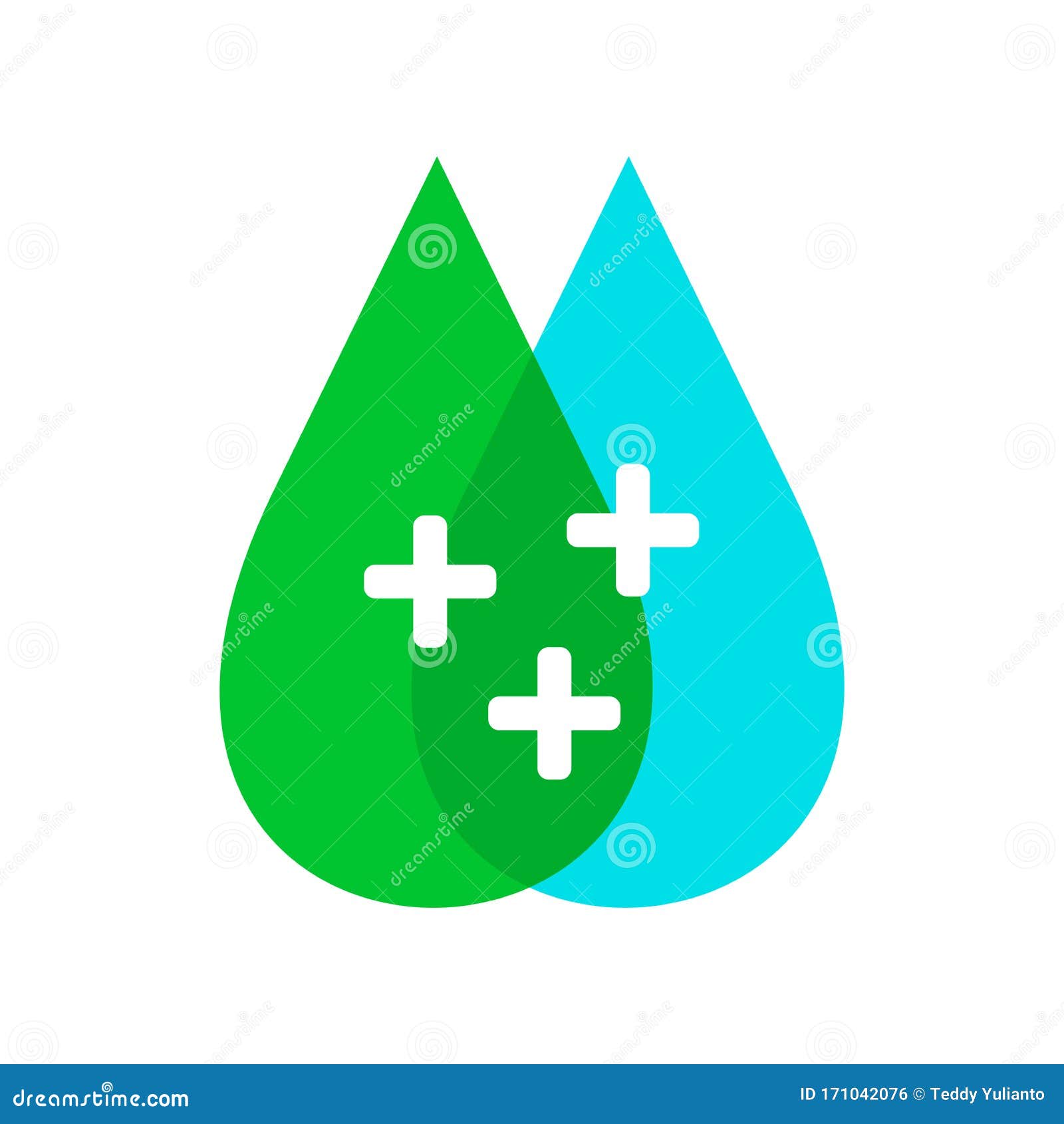 Blue Green Drop Water Cross Logo Stock Vector - Illustration of ...