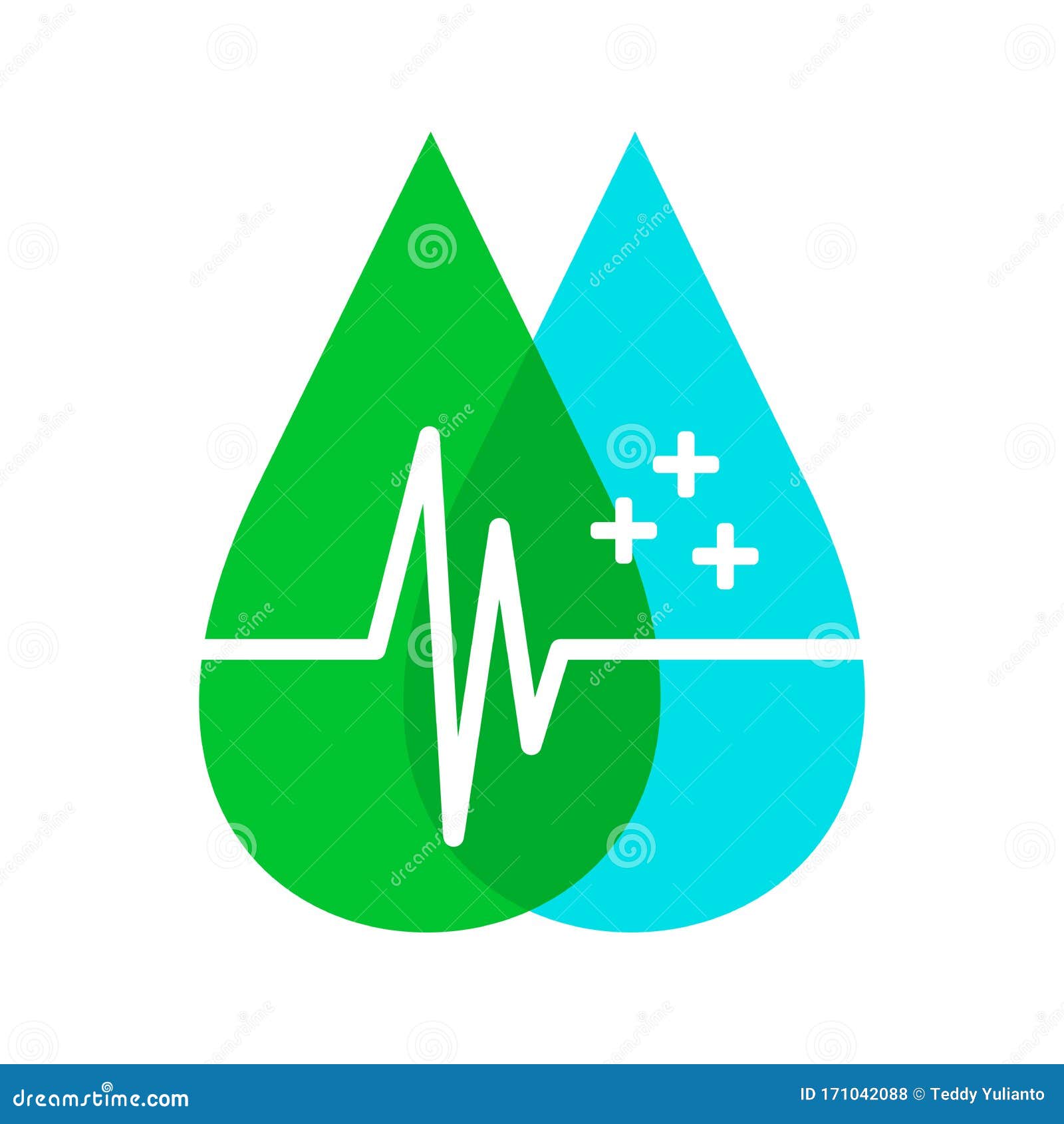 Colorful Double Water Drop Pulse Logo Stock Vector - Illustration of ...