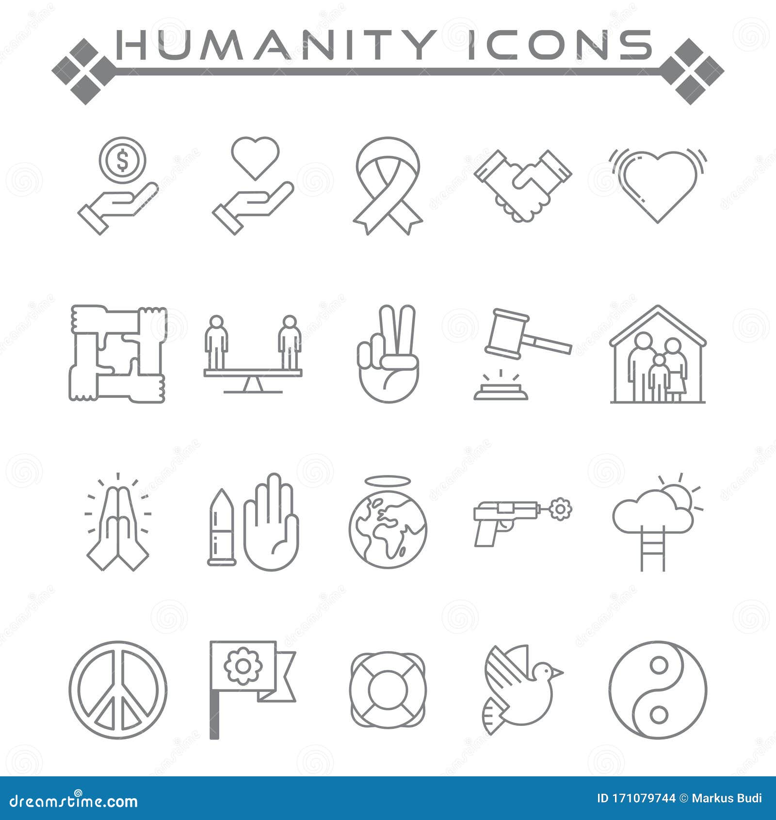 Set of Humanity Related Vector Line Icons. Stock Vector - Illustration ...