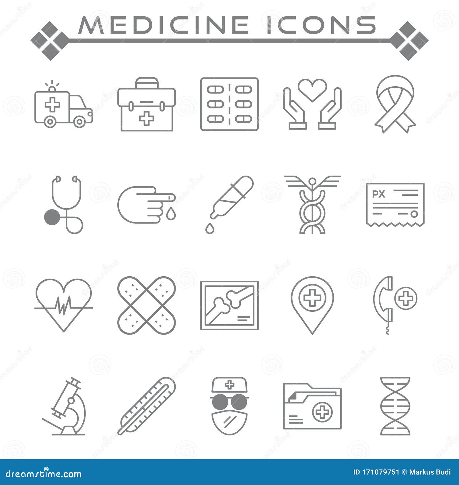 Set of Vector Lines Associated with Medicine. Stock Vector ...
