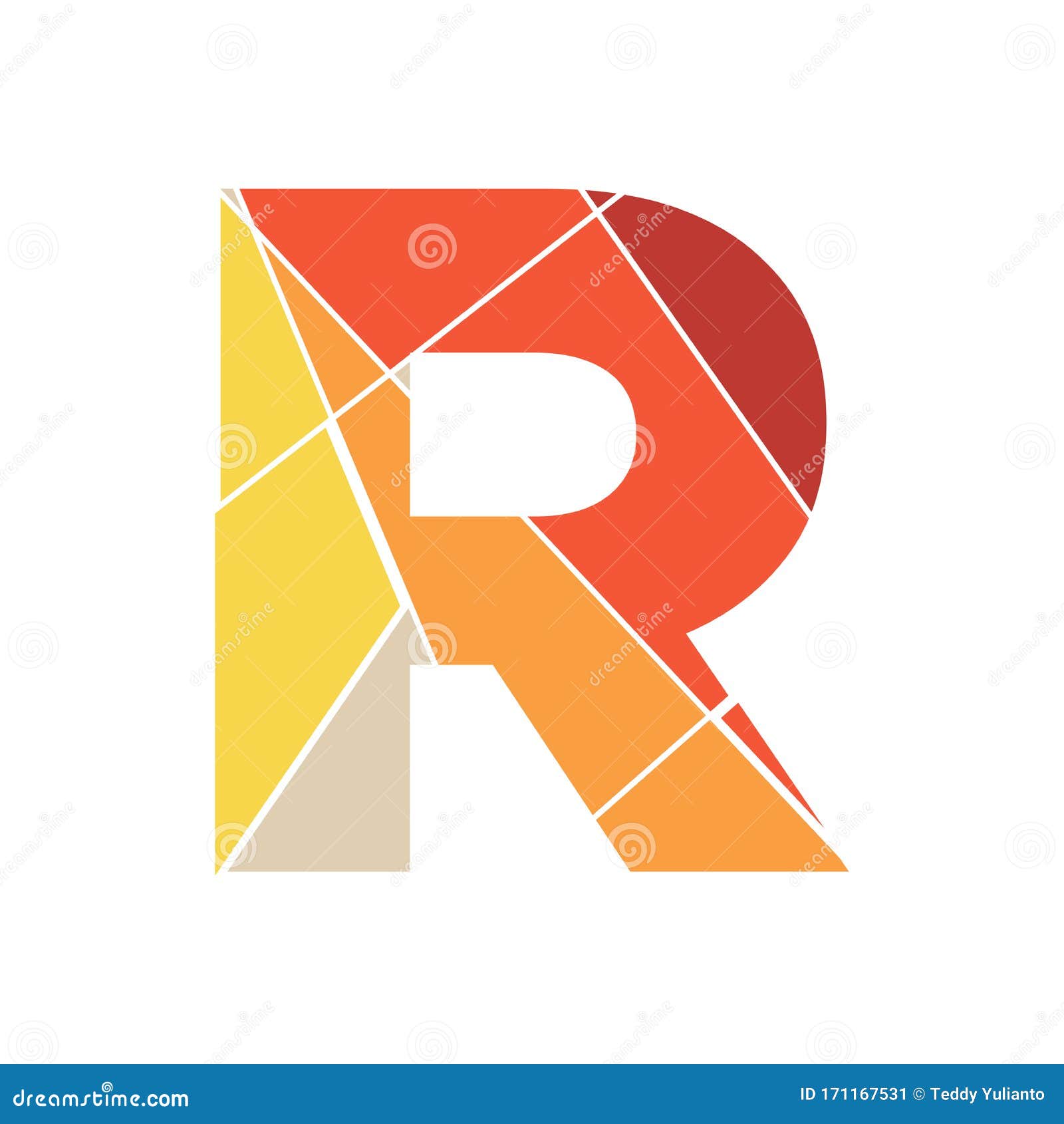 Colorful Mosaic Initial Letter R Stock Vector - Illustration of ...